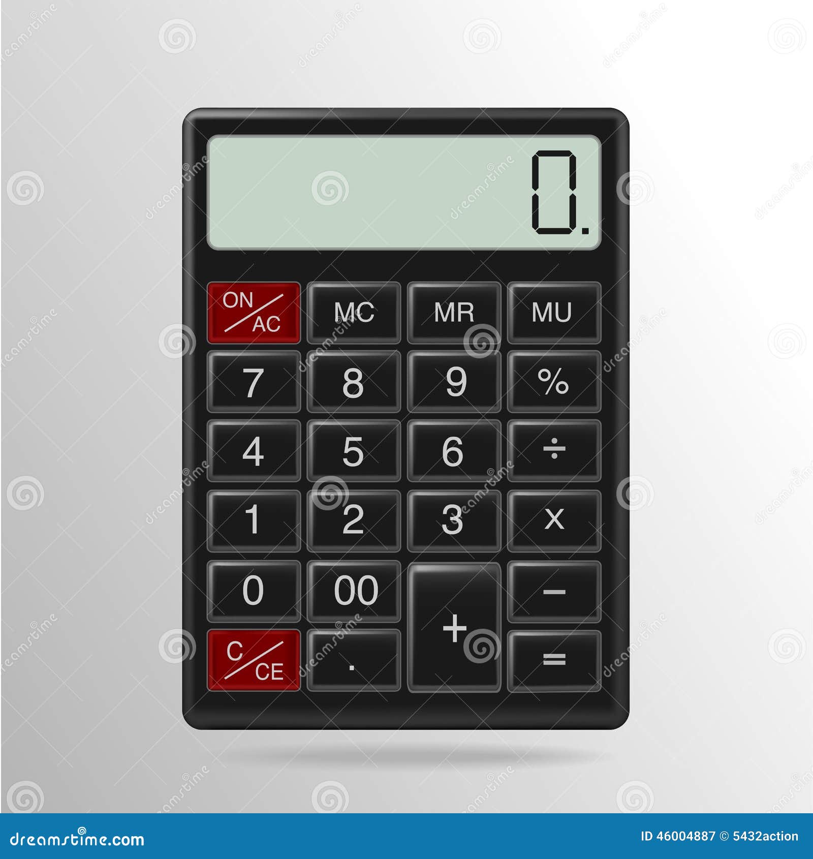 Vector of Black Electronic Calculator in Illustration. Stock ...