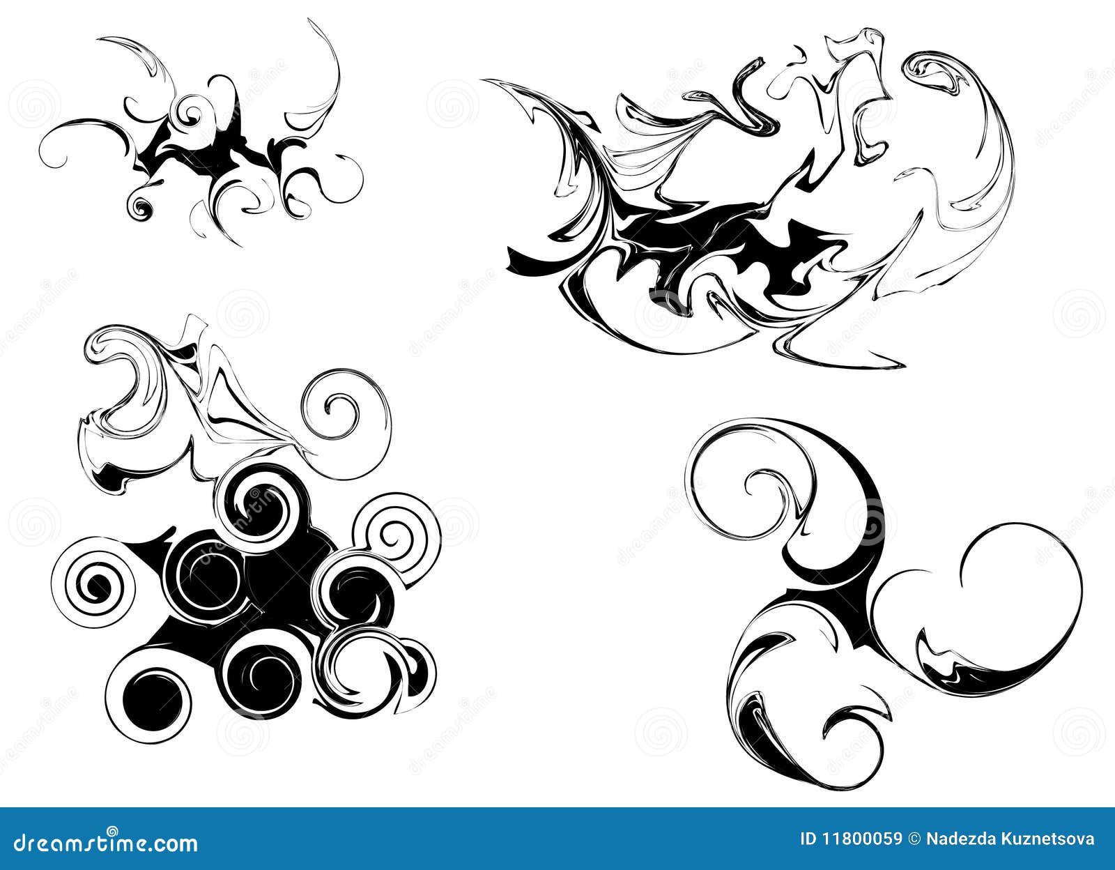 Vector black elements stock vector. Illustration of wave - 11800059