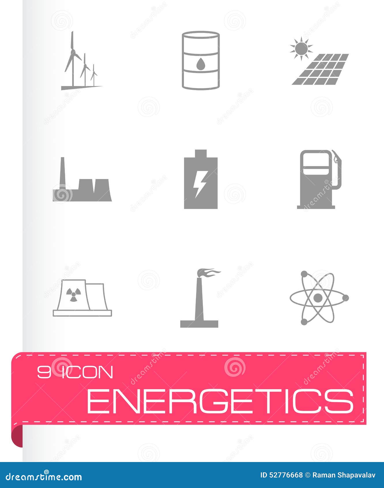 Vector Black Energetics Icons Set Stock Vector - Illustration of vector ...