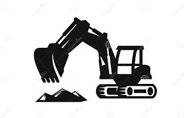Vector black Excavator stock vector. Illustration of equipment - 82864880