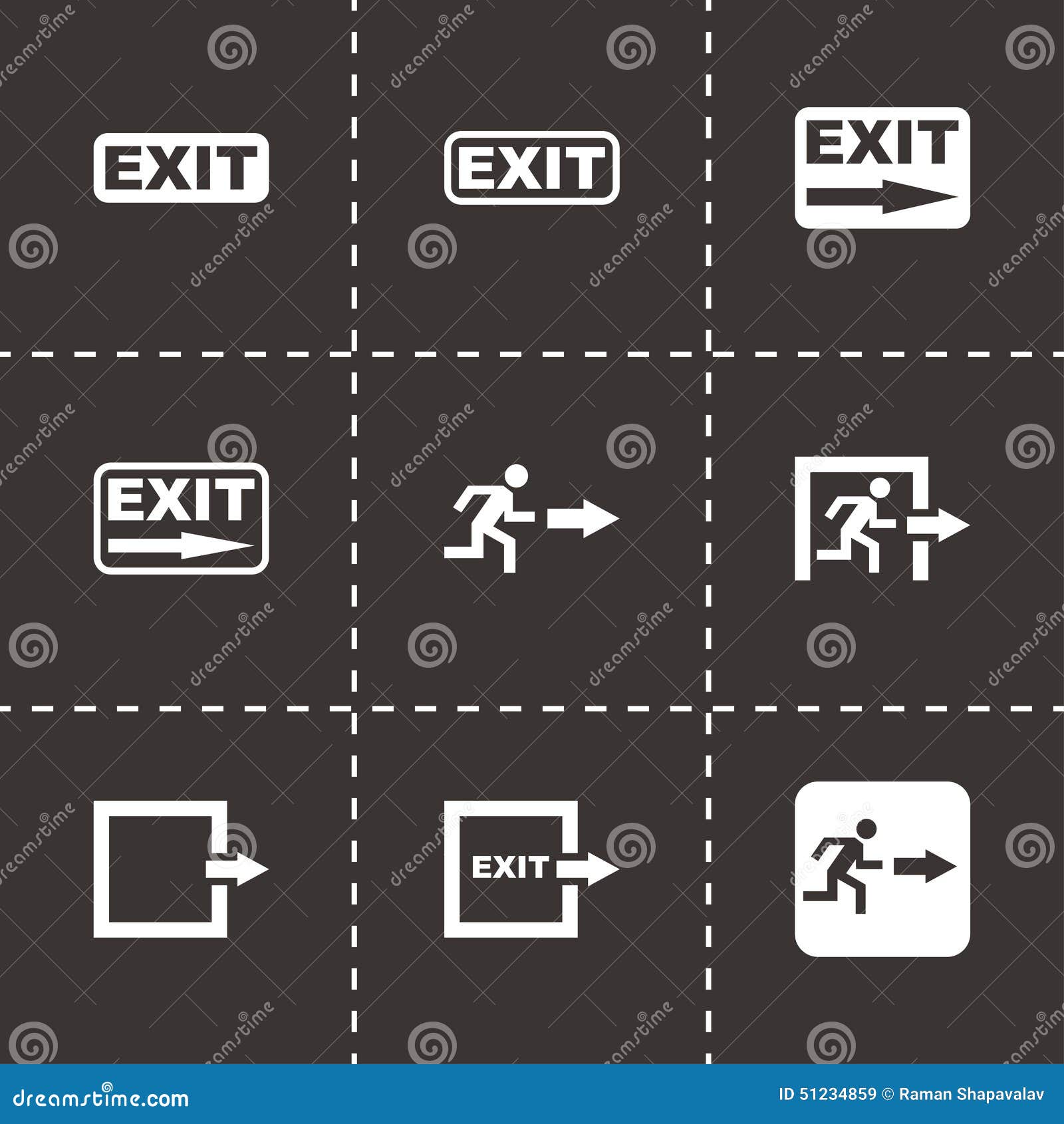 Vector black exit icon set stock vector. Illustration of entrance ...
