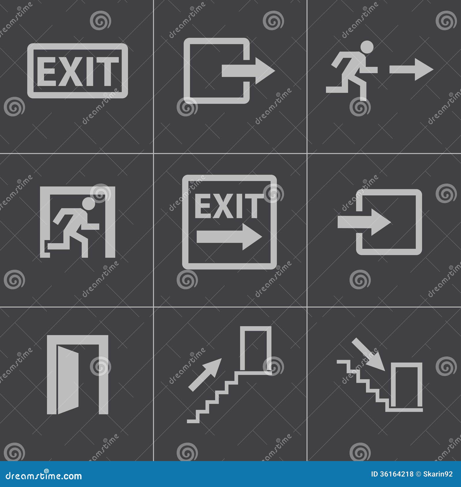 Vector Black Exit Icons Set Stock Vector - Illustration of graphic ...