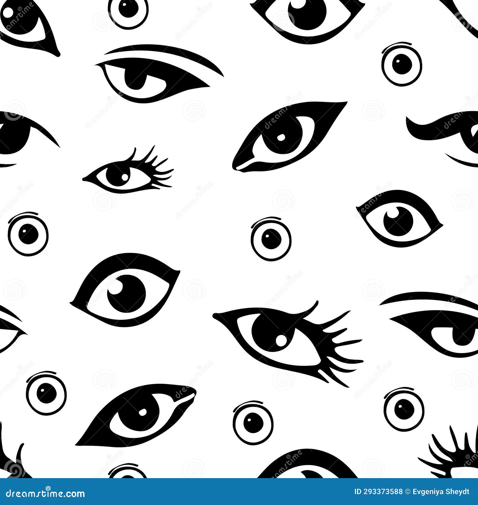 Vector Black Eyes on a White Background Stock Vector - Illustration of ...