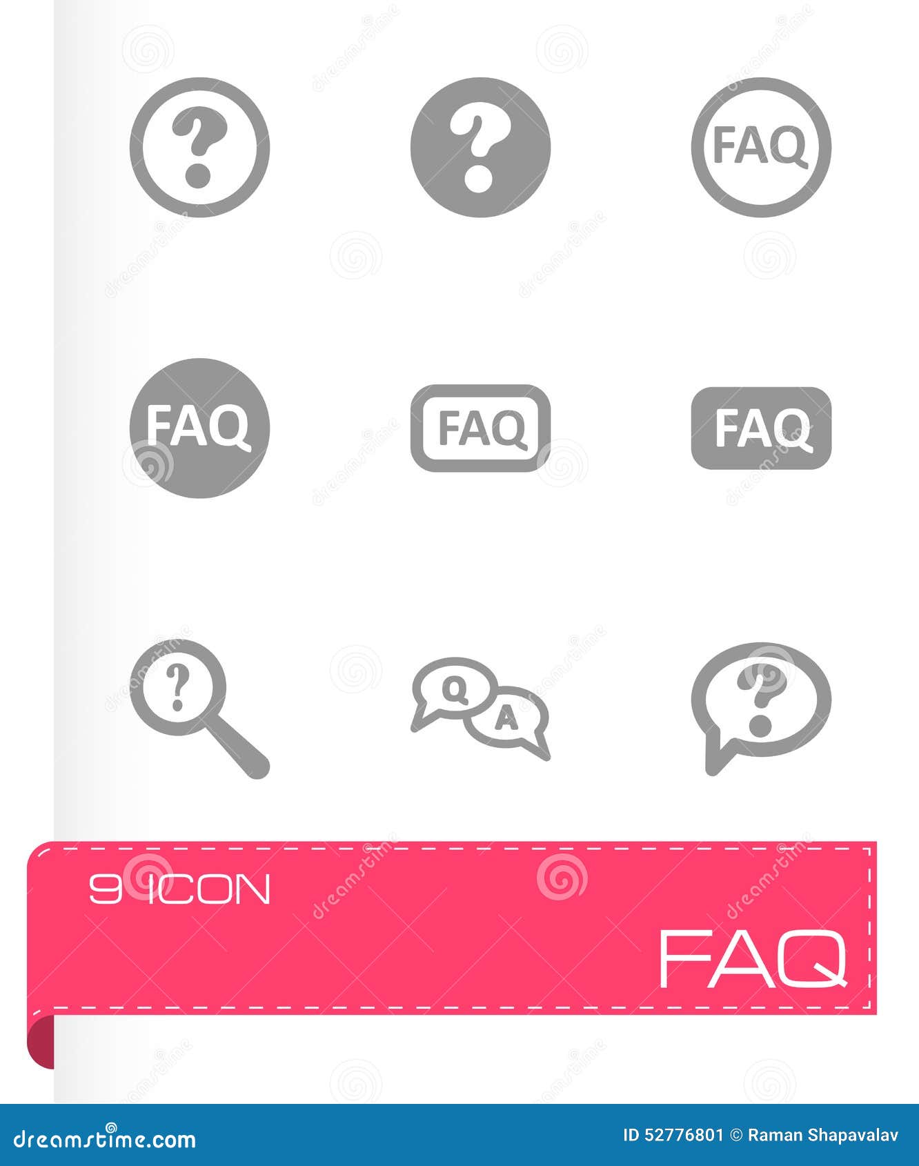 Vector black faq icon set stock vector. Illustration of question - 52776801