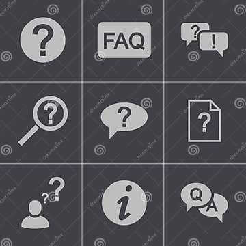 Vector black FAQ icons set stock vector. Illustration of speech - 36164577