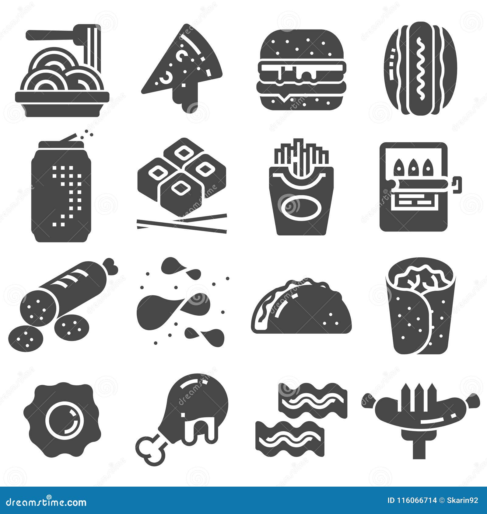 Vector Black Fast Food Icon Set Stock Illustration - Illustration of ... Vector Black Fast Food Icon Set Stock Illustration - Illustration of ...