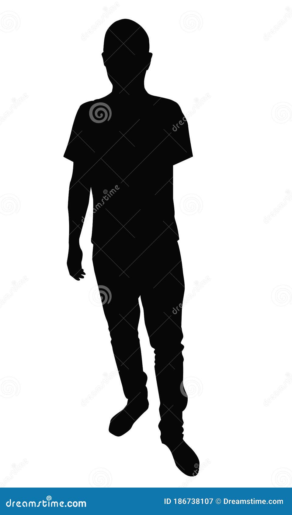 Black Figure of a Handless Man Stock Vector - Illustration of graphic ...