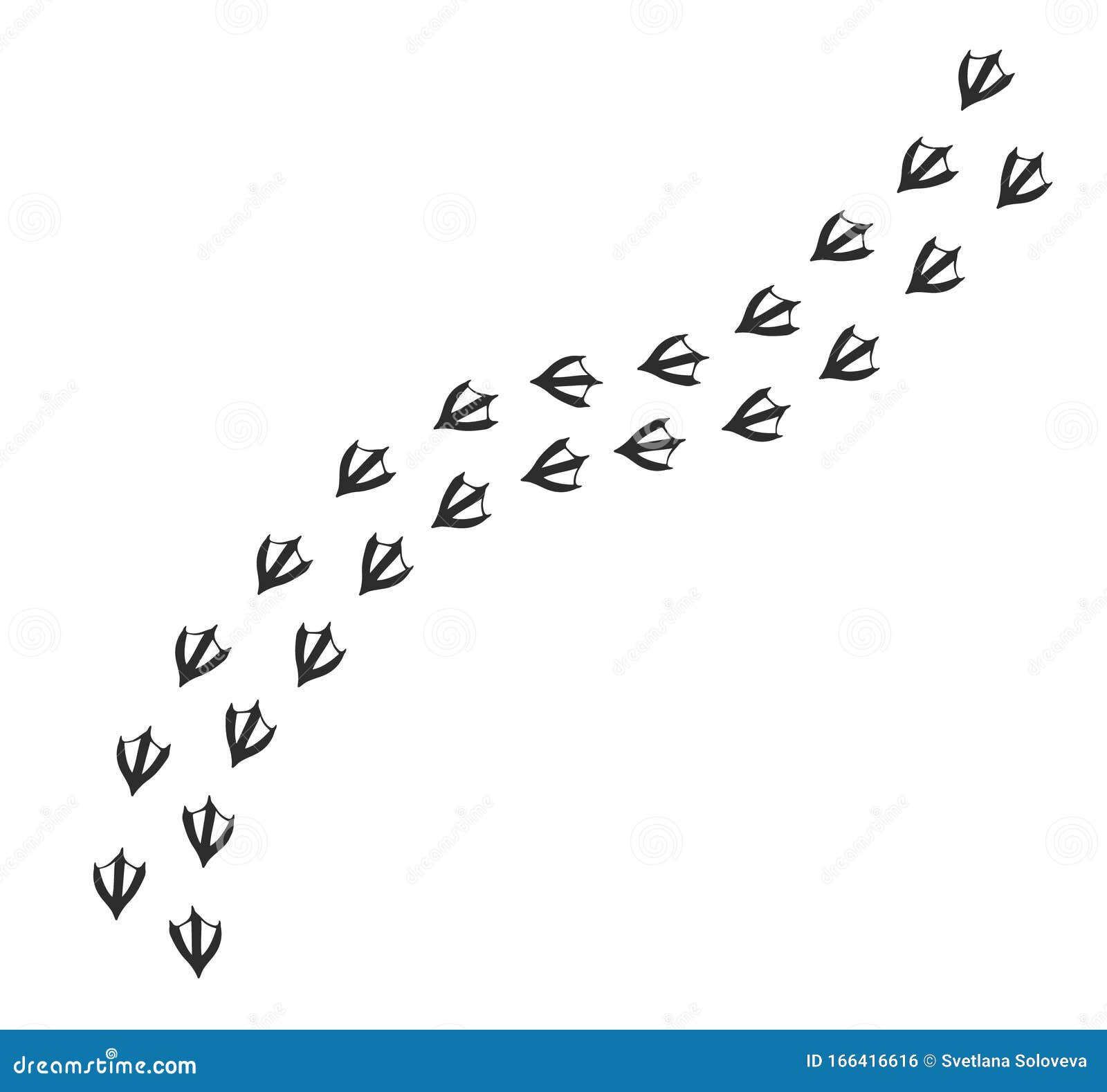 Paw Print Path. Animal Pawprint Trail Tracking With Location Pin. Paw ...