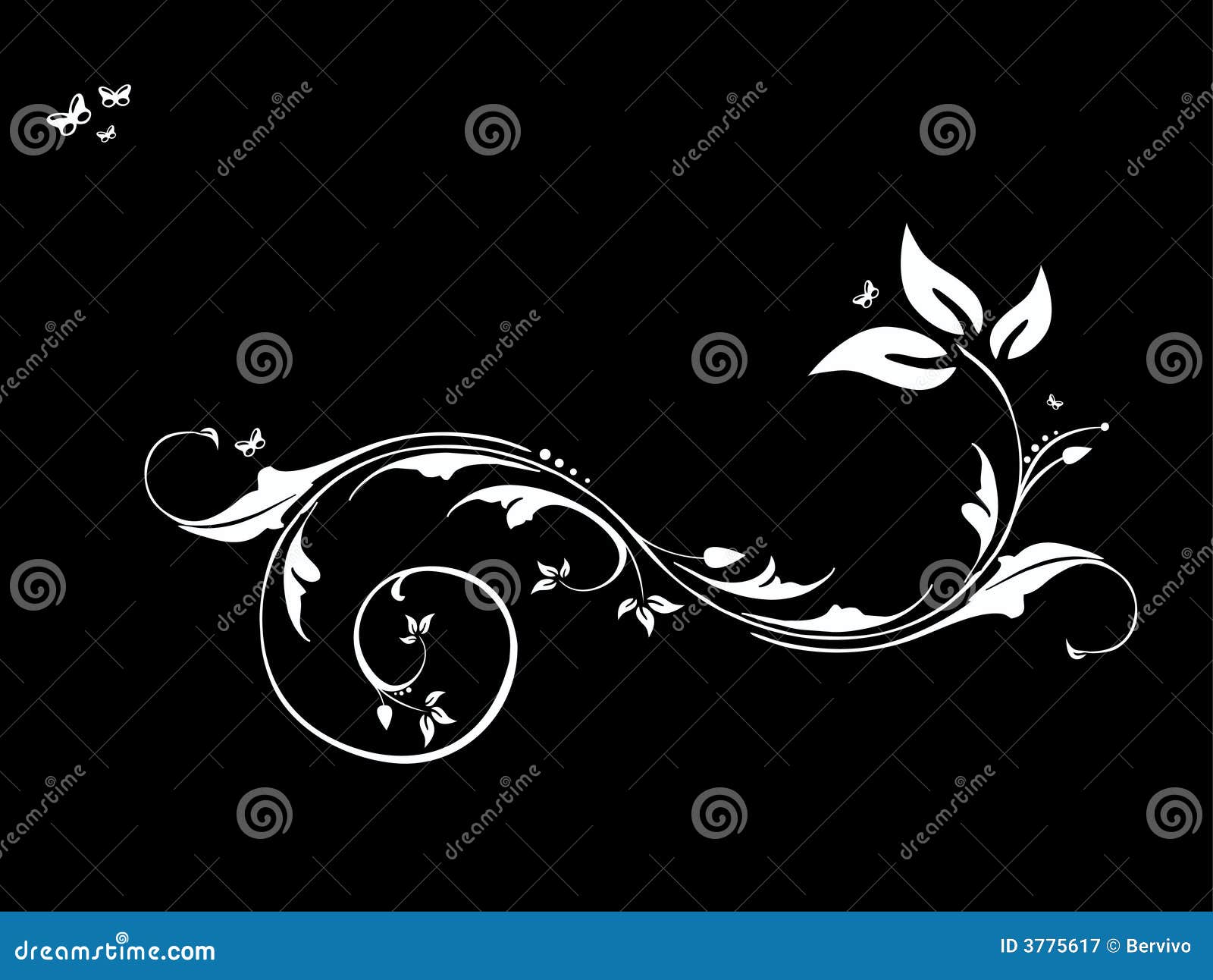 Vector Black Floral Illustration Background Stock Illustration ...