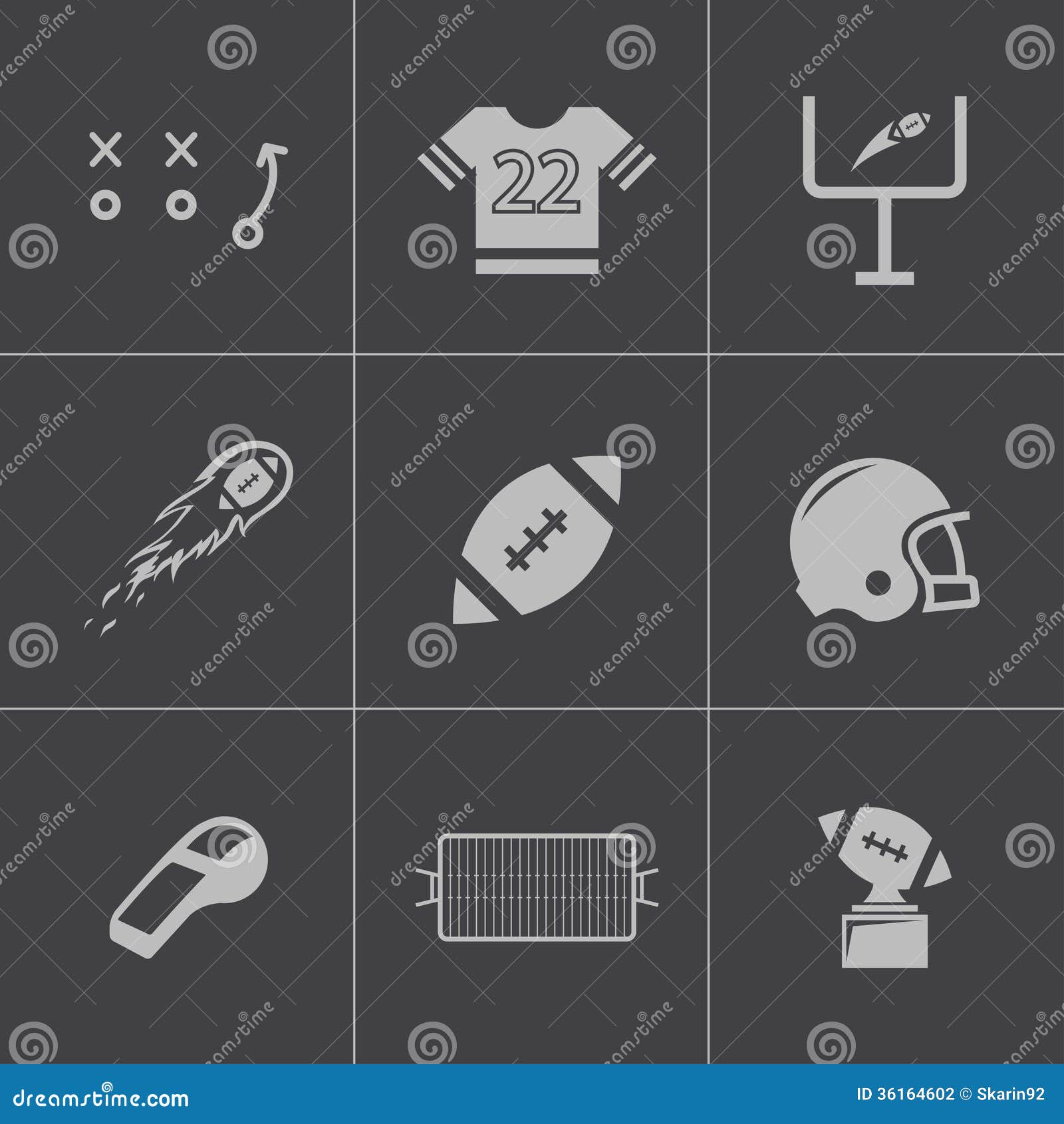 Football Icons Set. , Sport Equipment And Uniform Vector Illustration ...