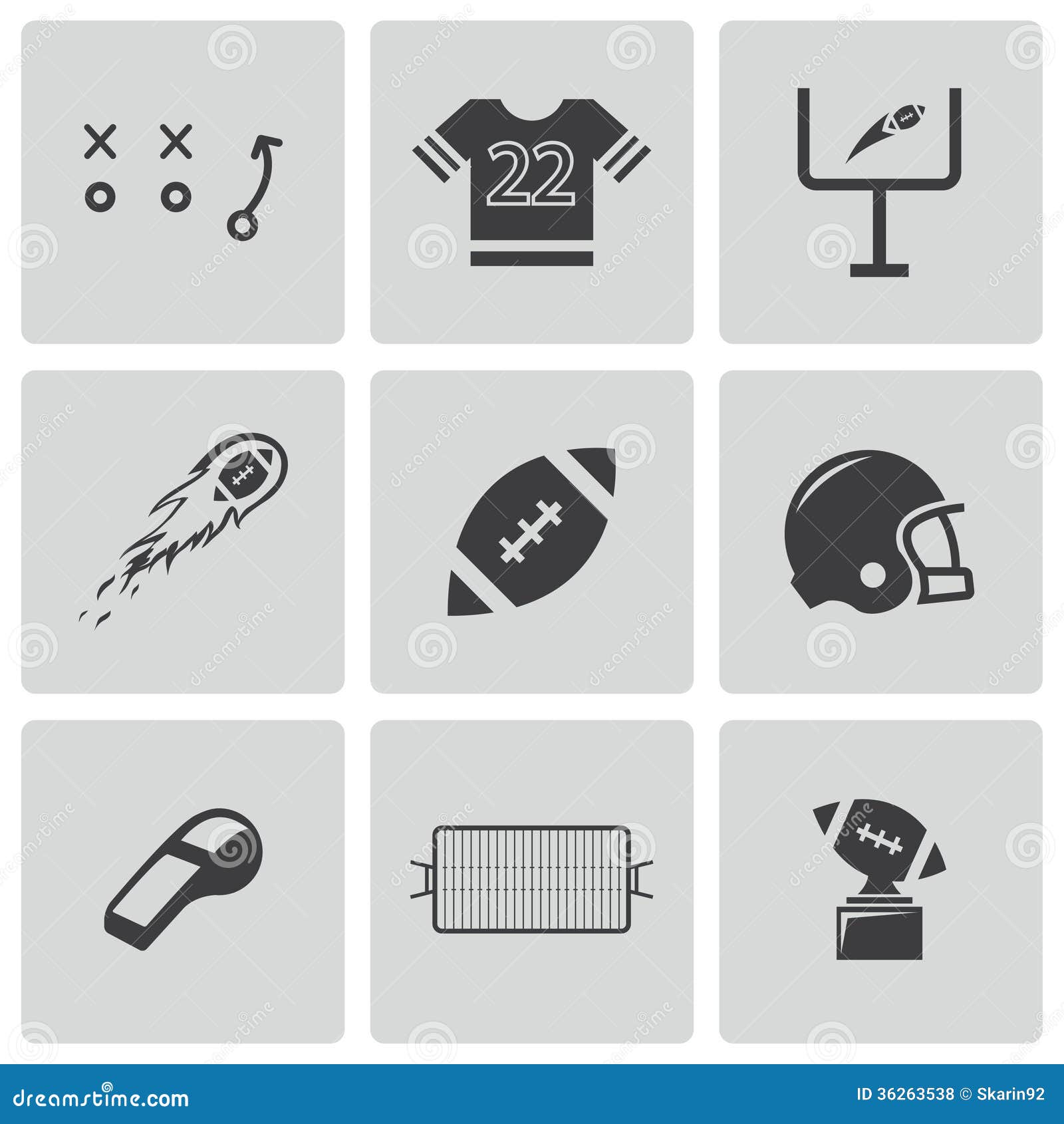 Football Icons And Elements Vector Illustration | CartoonDealer.com ...