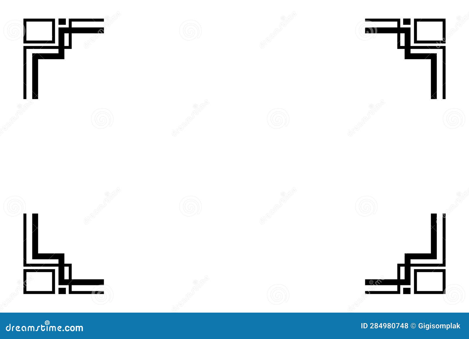 Simple Vector, Black Frame, Double Outline, for Certificate, Placard or ...