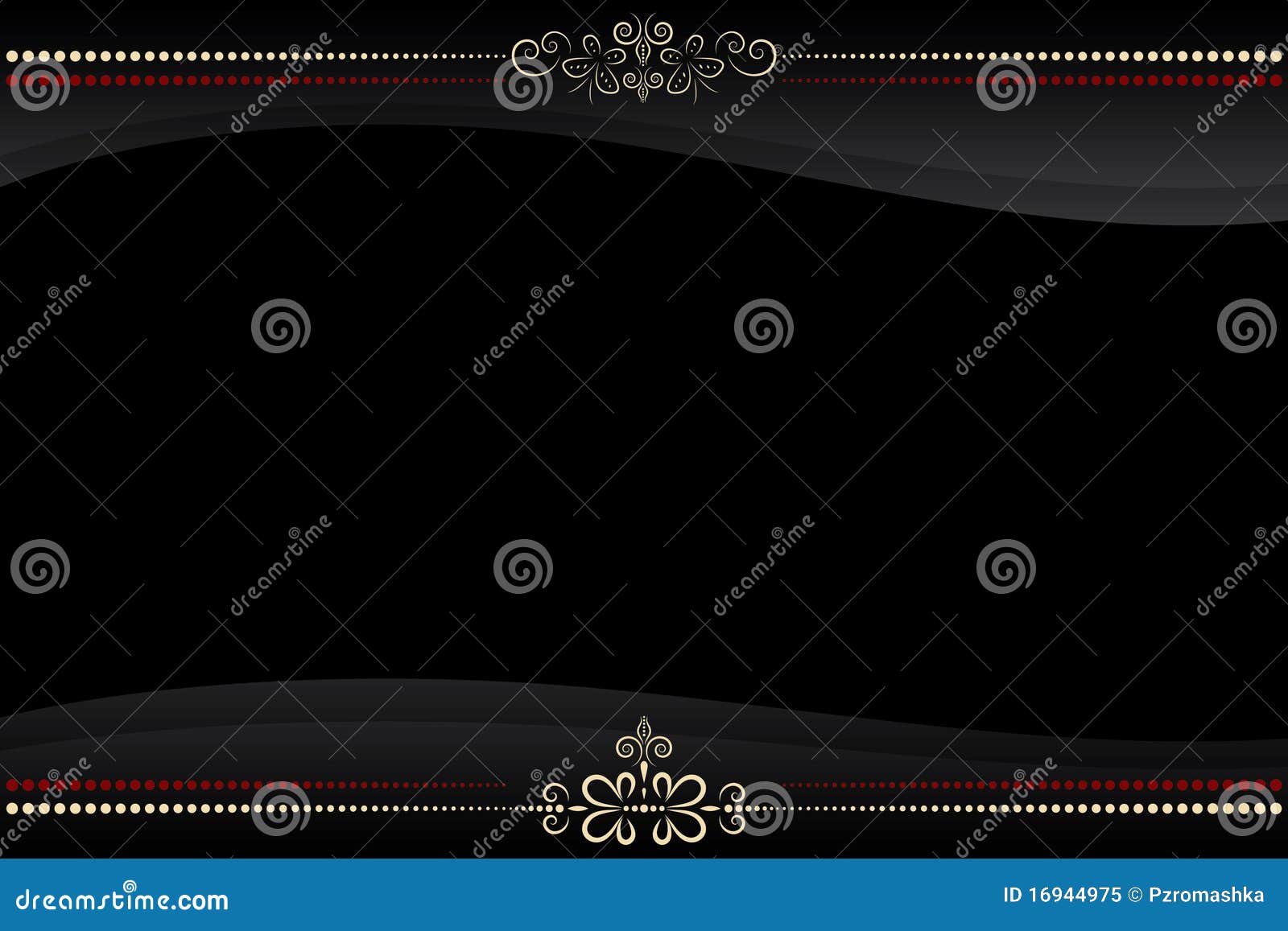 Vector Black Frame with Golden Pattern Stock Vector - Illustration of ...