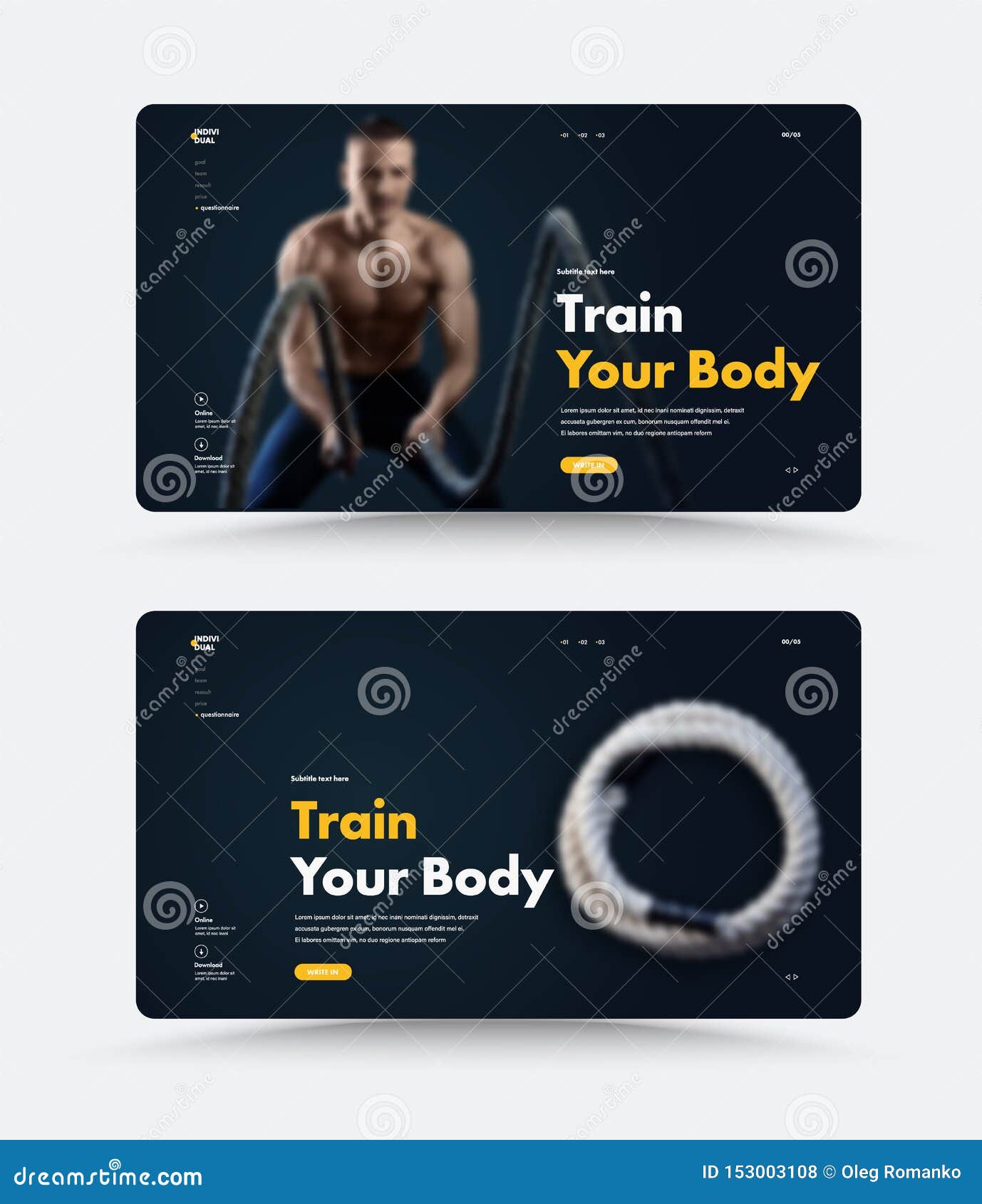 Vector Black Front Page Template for a Personal Trainer or Nutritionist ...
