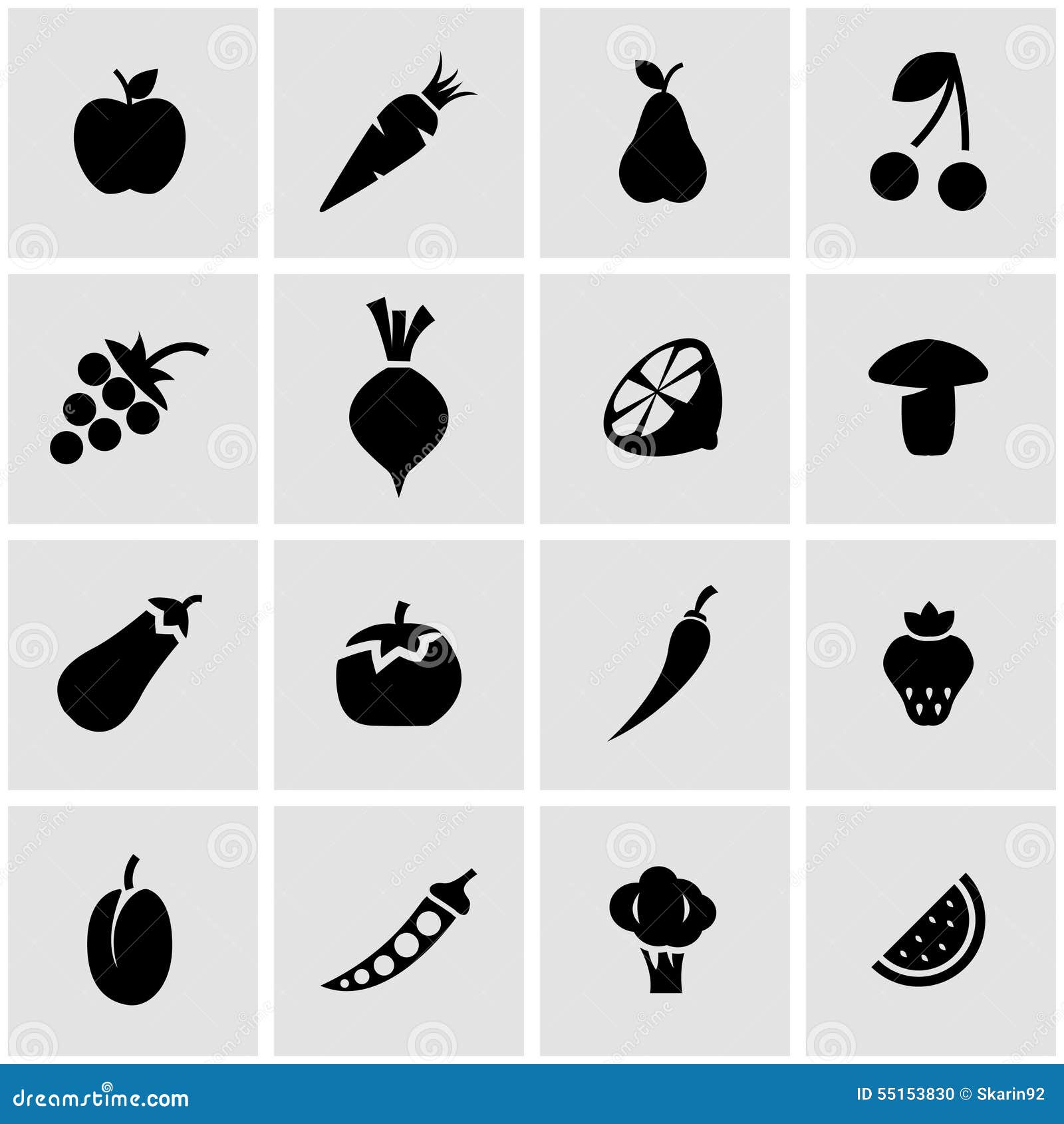 Vegetables Icon Vector Set. Vitamins Illustration Sign. Pepper Symbol ...