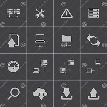 Vector black FTP icon set stock vector. Illustration of options - 35779551