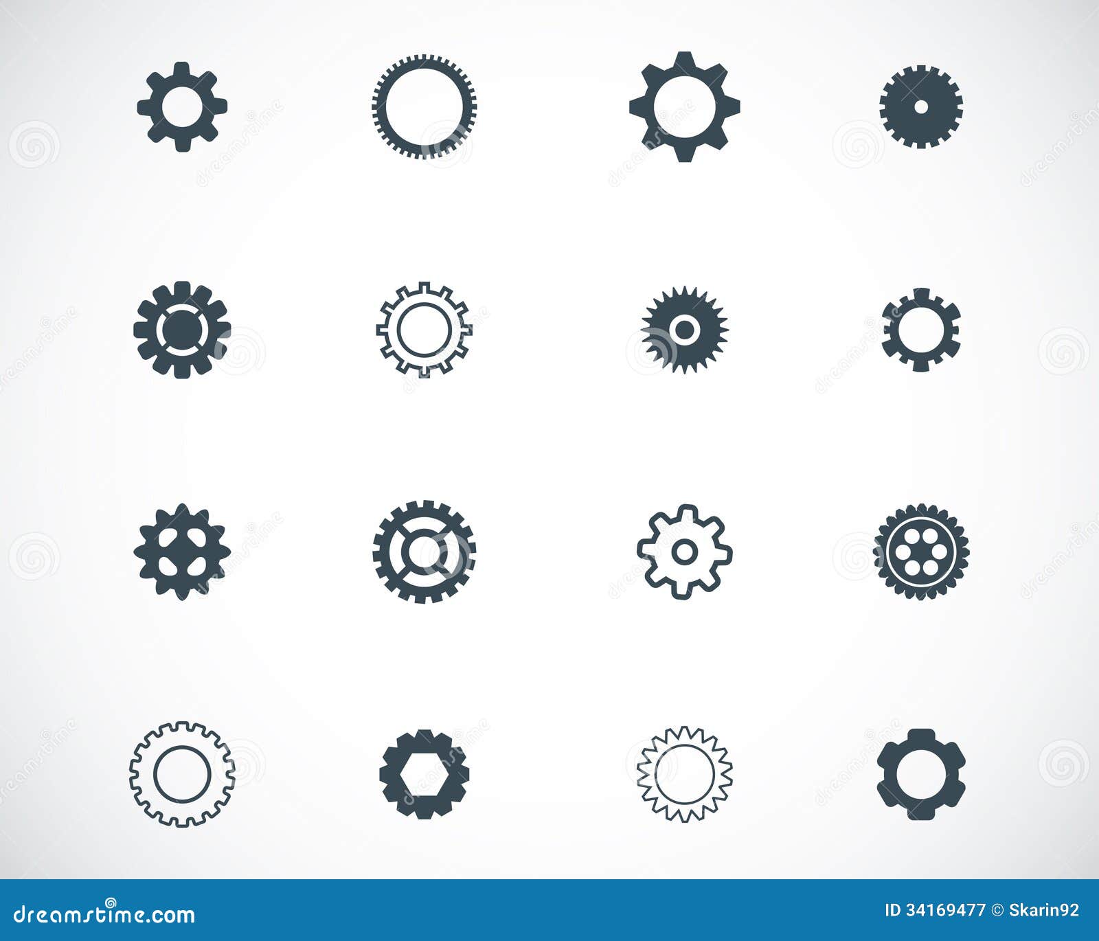 Gears Icons Automation Innovation RPA. 3d Render Cobot Robotic Arm ...