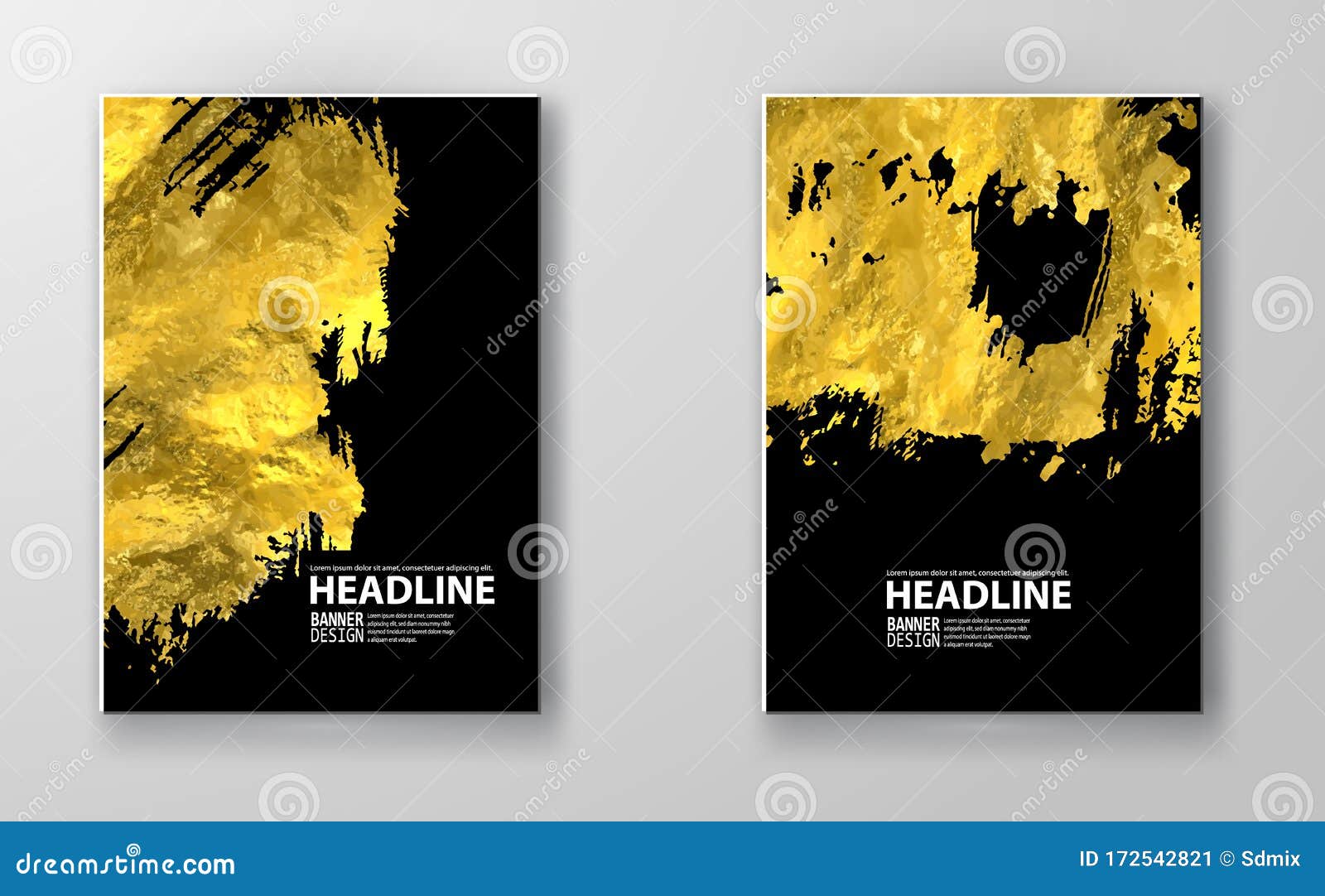 Vector Black and Gold Design Templates Set Stock Vector - Illustration ...