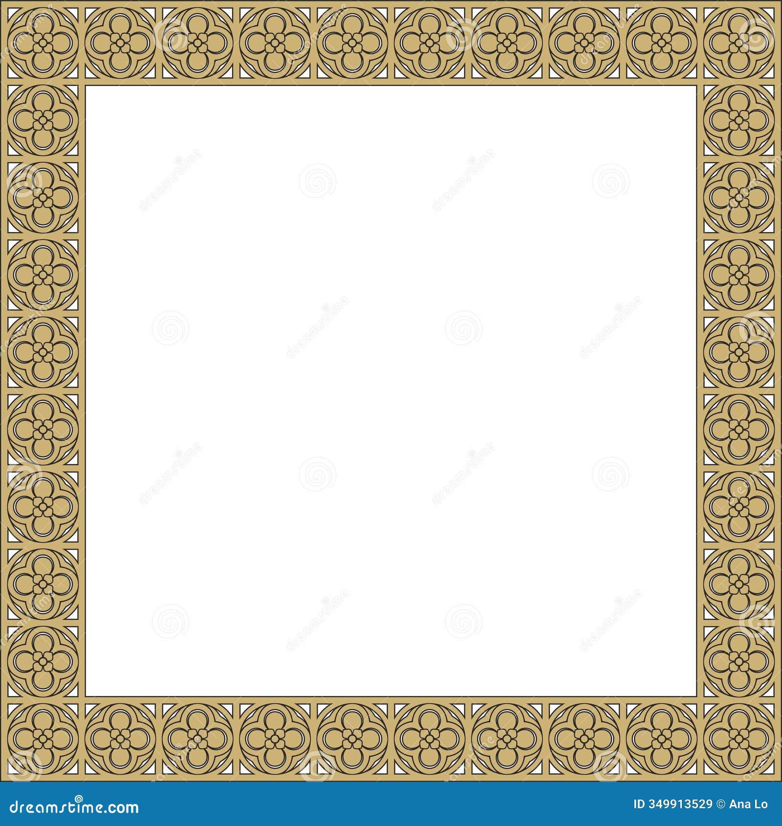 Vector Black and Gold Square Gothic Ornament. Stock Vector ...