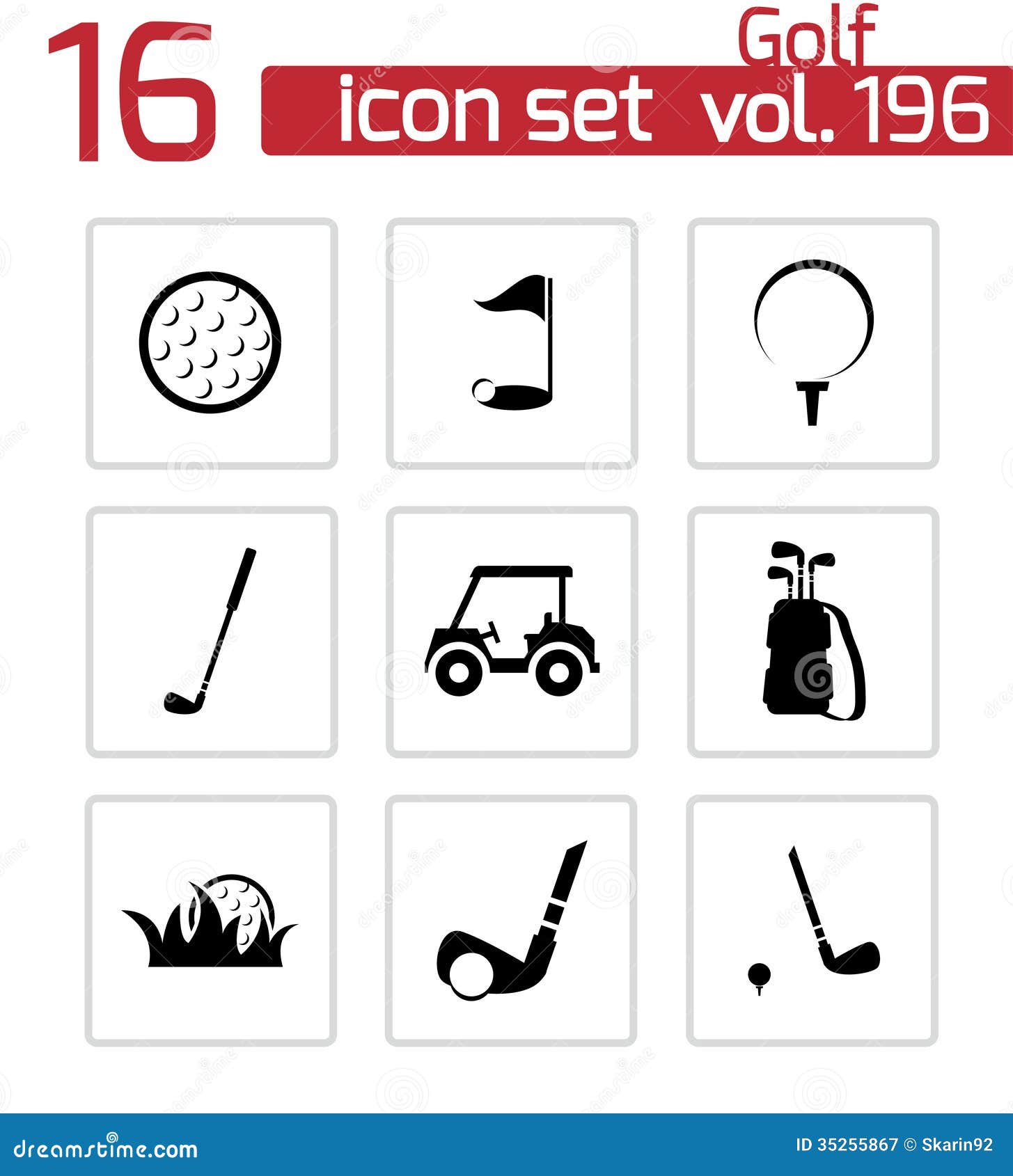 Vector Black Golf Icons Set Stock Vector - Illustration of play ...