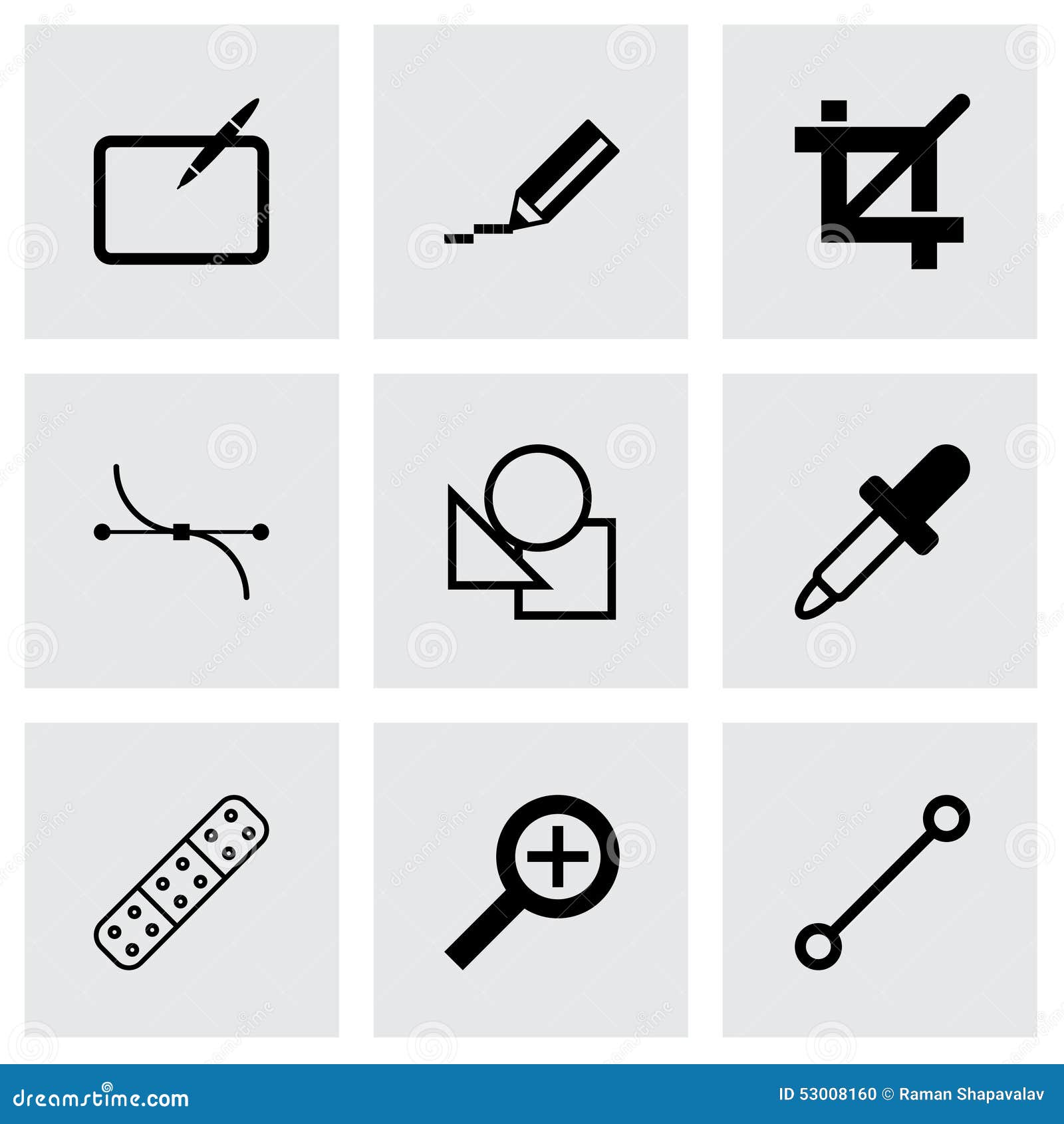 Vector Black Graphic Design Icons Set Stock Vector - Illustration of ...