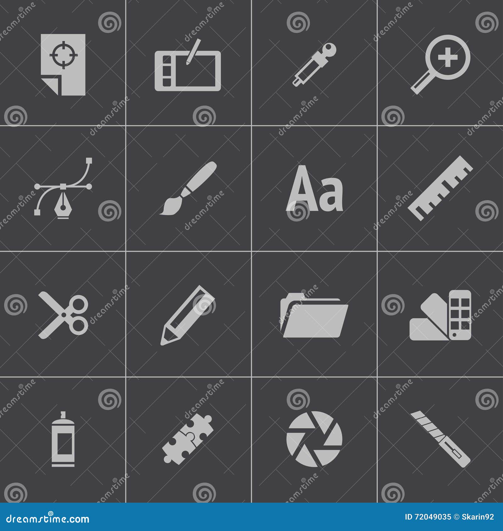 Vector Black Graphic Design Icons Set Stock Illustration - Illustration ...