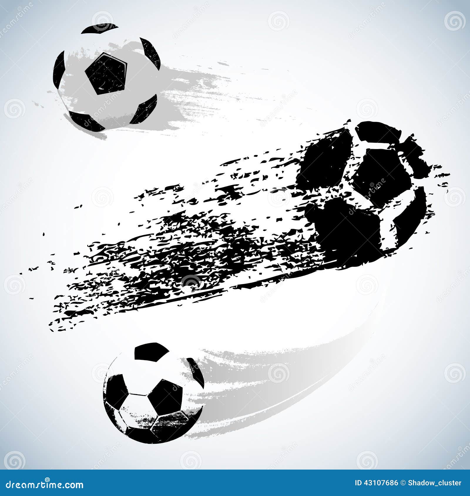 Vector Black Grunge Soccer Ball on White Stock Vector - Illustration of ...