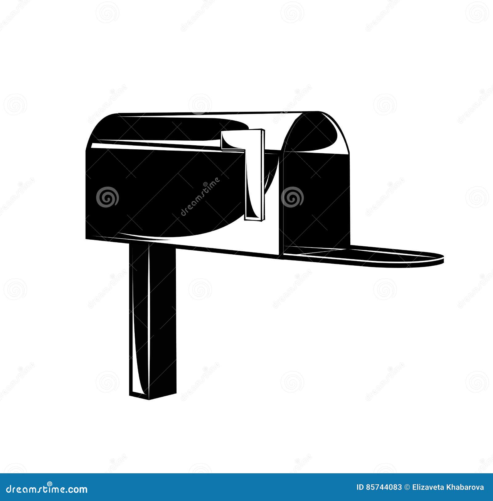 Vector Black Hand Draw Illustration of Mailbox Stock Vector ...