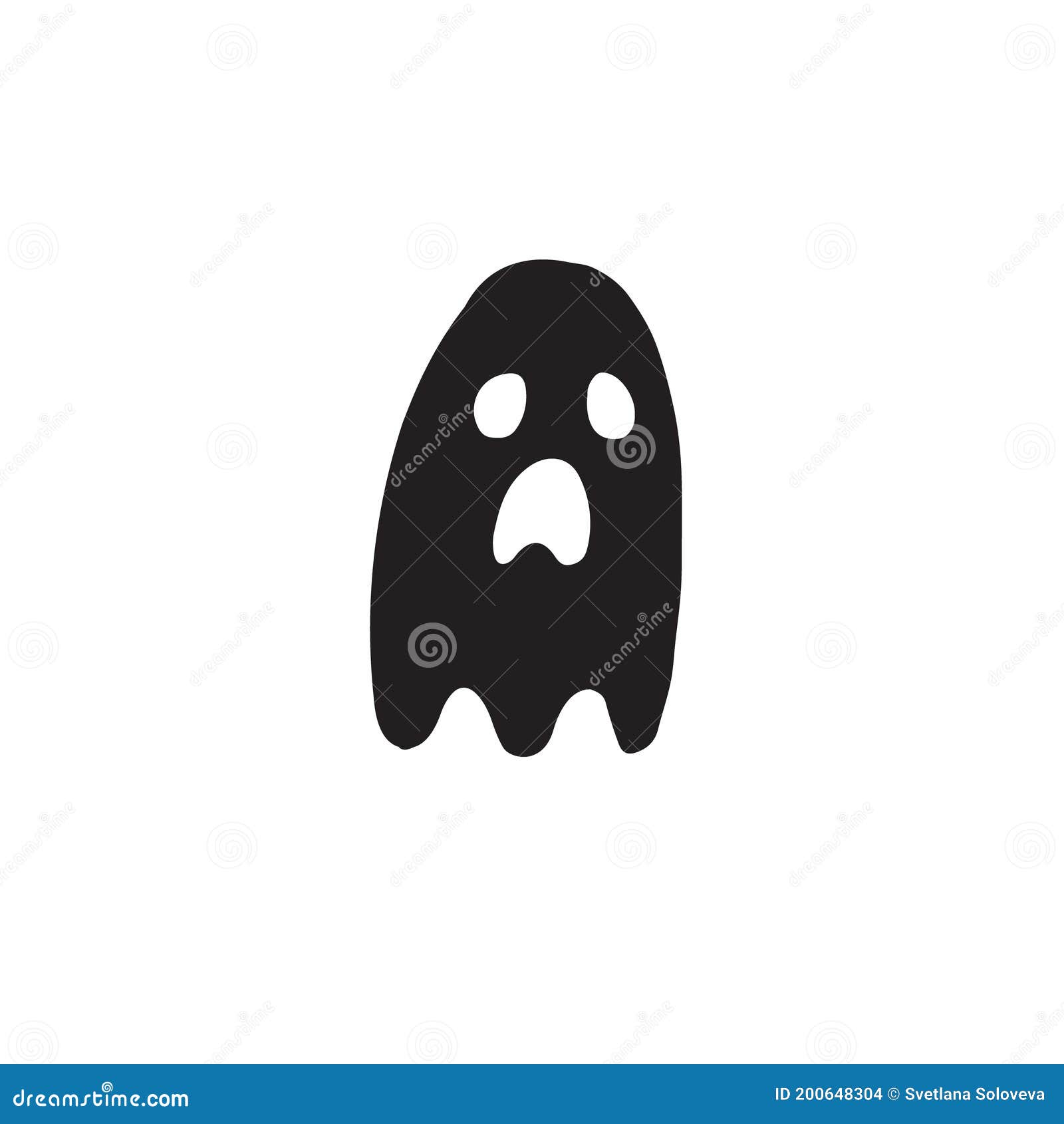 Vector Black Hand Drawn Doodle Sketch Ghost Stock Vector - Illustration ...