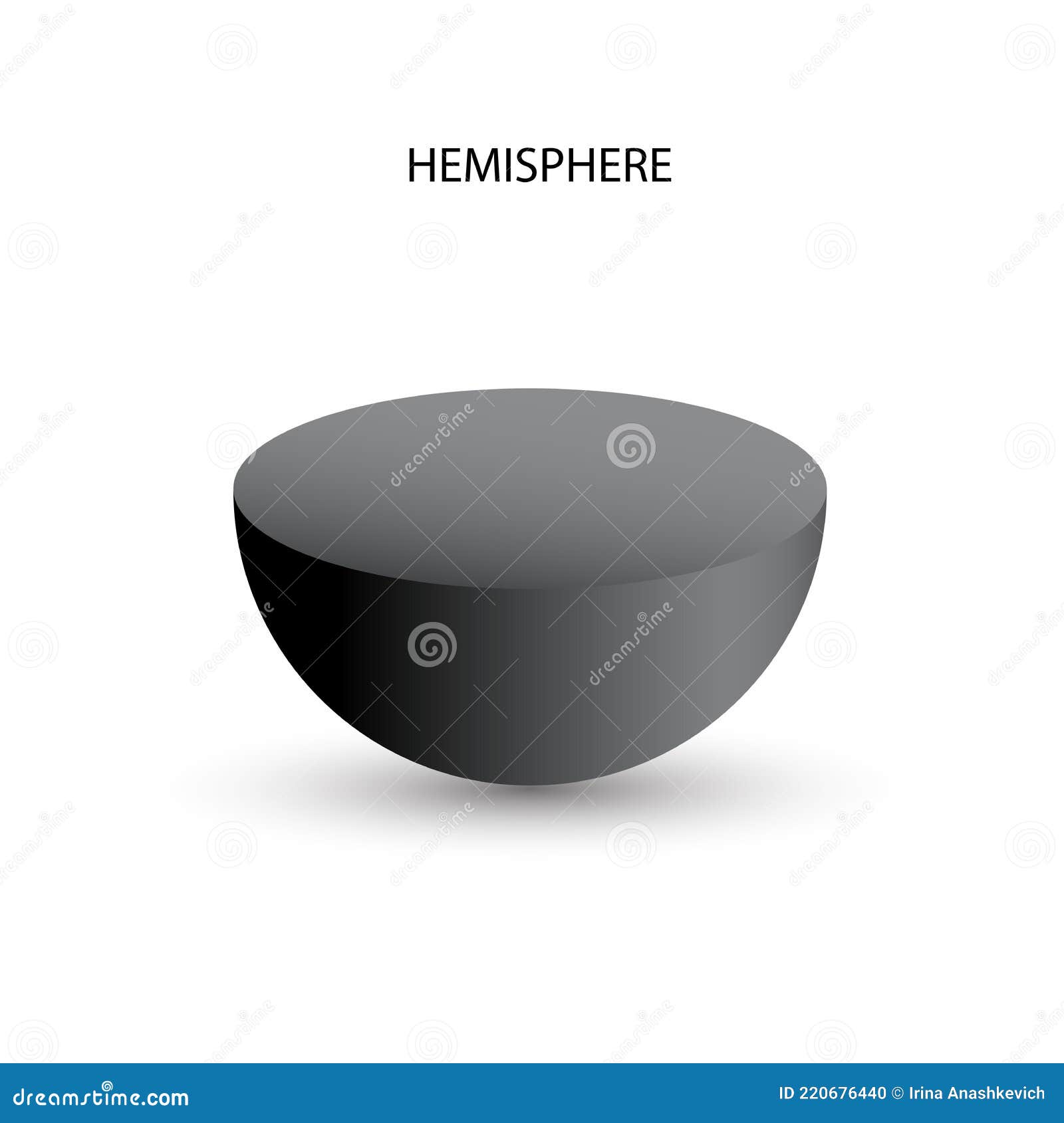 Vector Black Hemisphere with Gradients and Shadow for Game, Icon ...