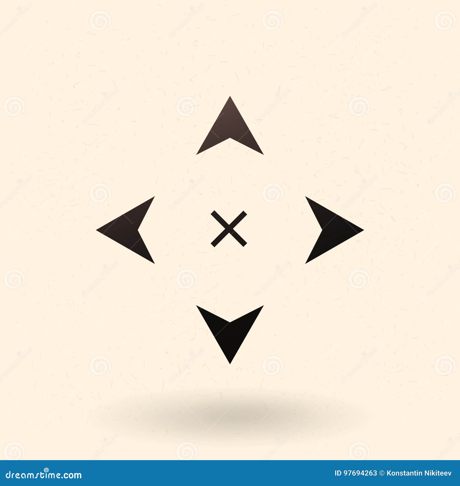 Vector Icon - Four Way Arrows. Cross of Arrows. Stock Vector ...