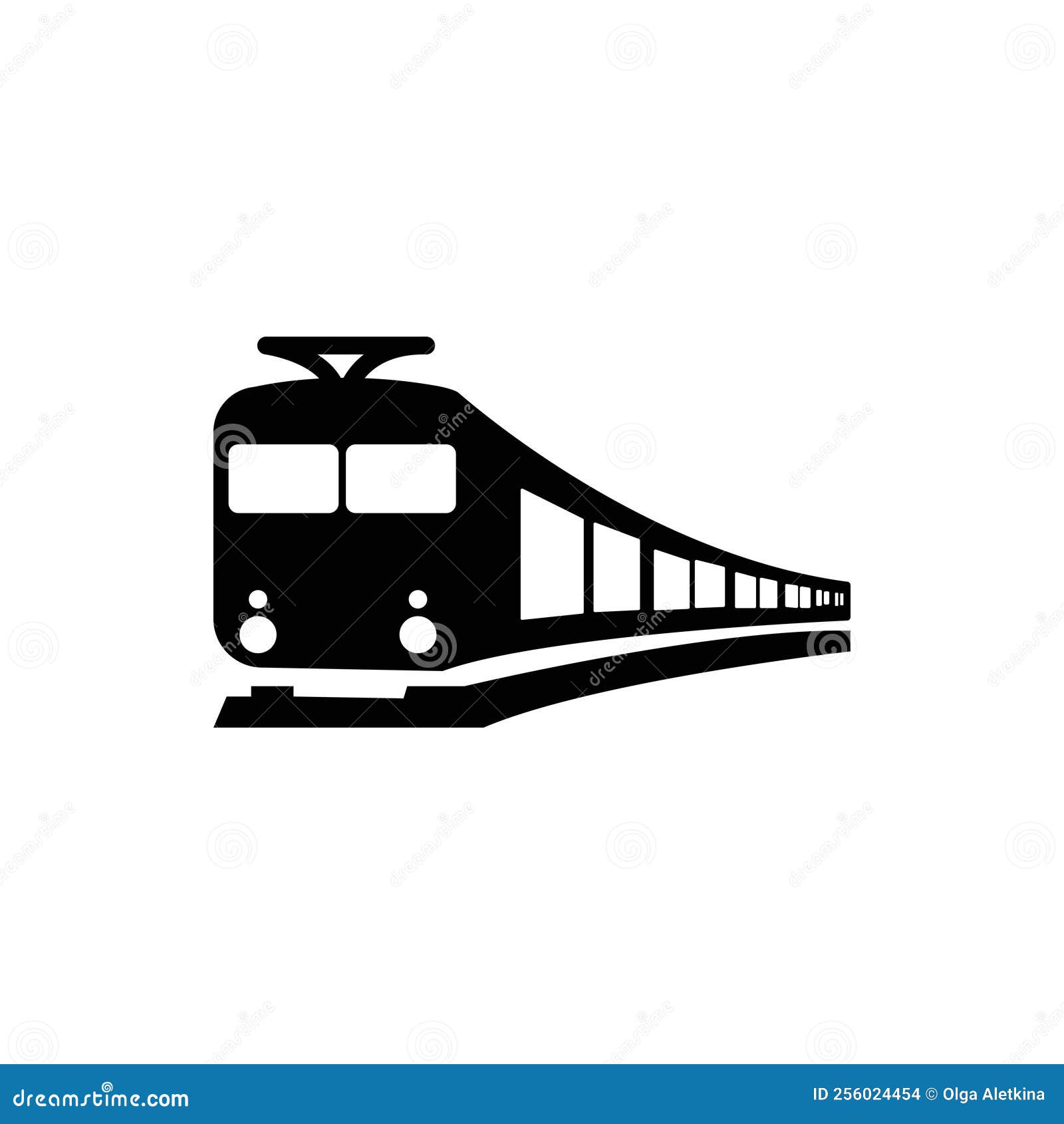 Vector Black Icon High Speed Passenger Electric Train, Railway Stock ... Vector Black Icon High Speed Passenger Electric Train, Railway Stock ...