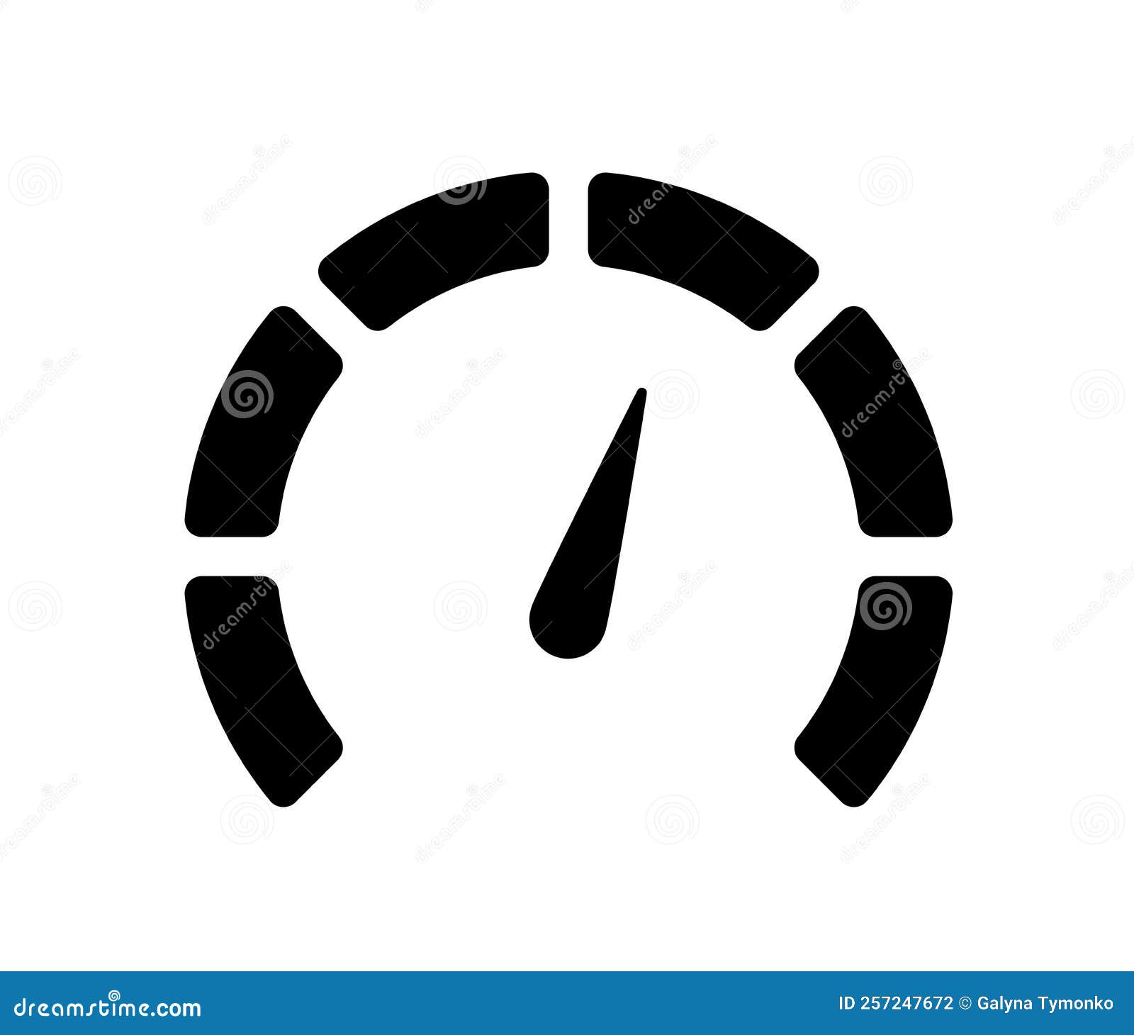 Vector Black Icon Speedometer Mileage Meter With Arrow For Dashboard ...