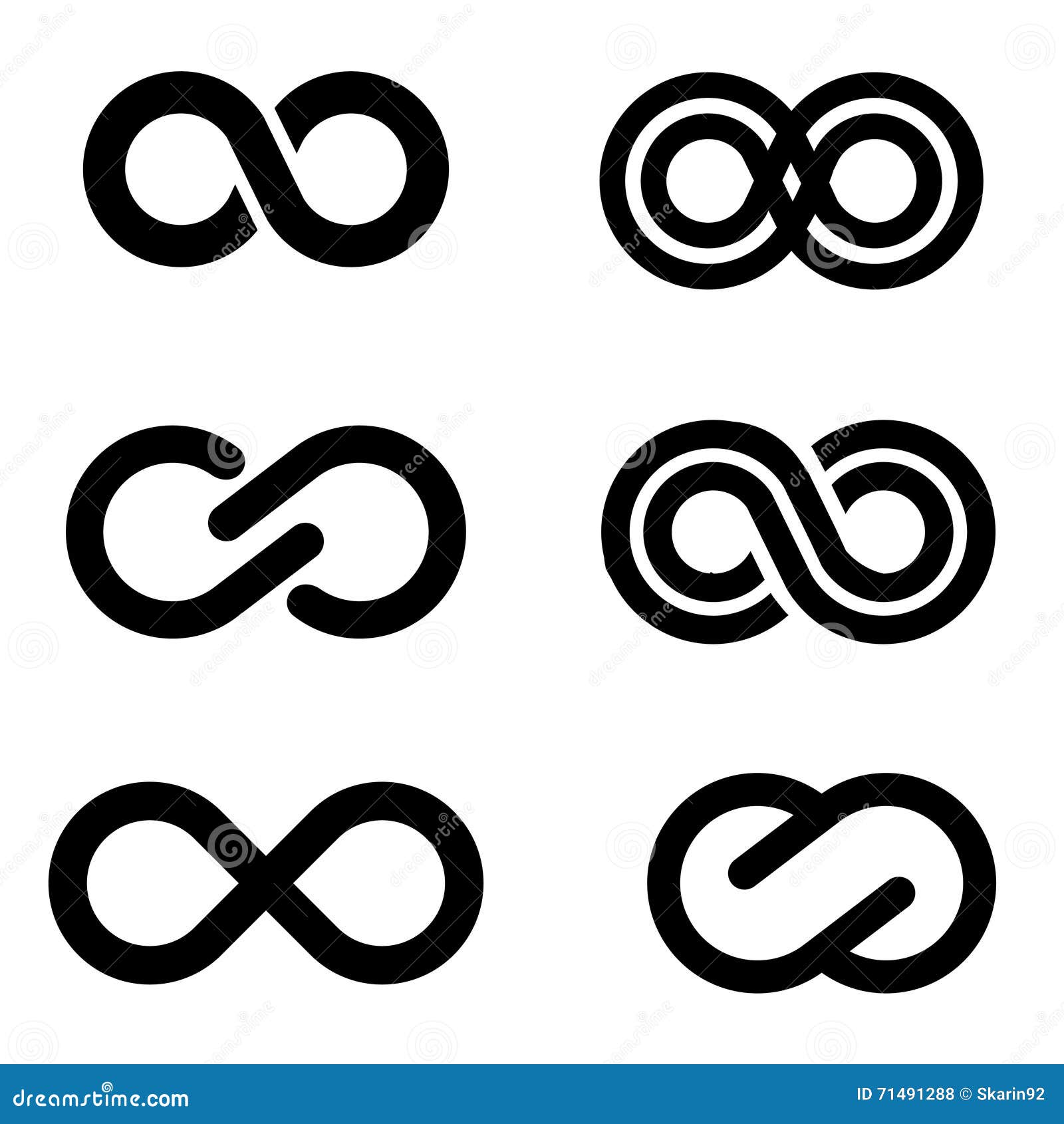 Infinity Icons. Infinity Symbols Collection, Isolated. Infinity Loop ...