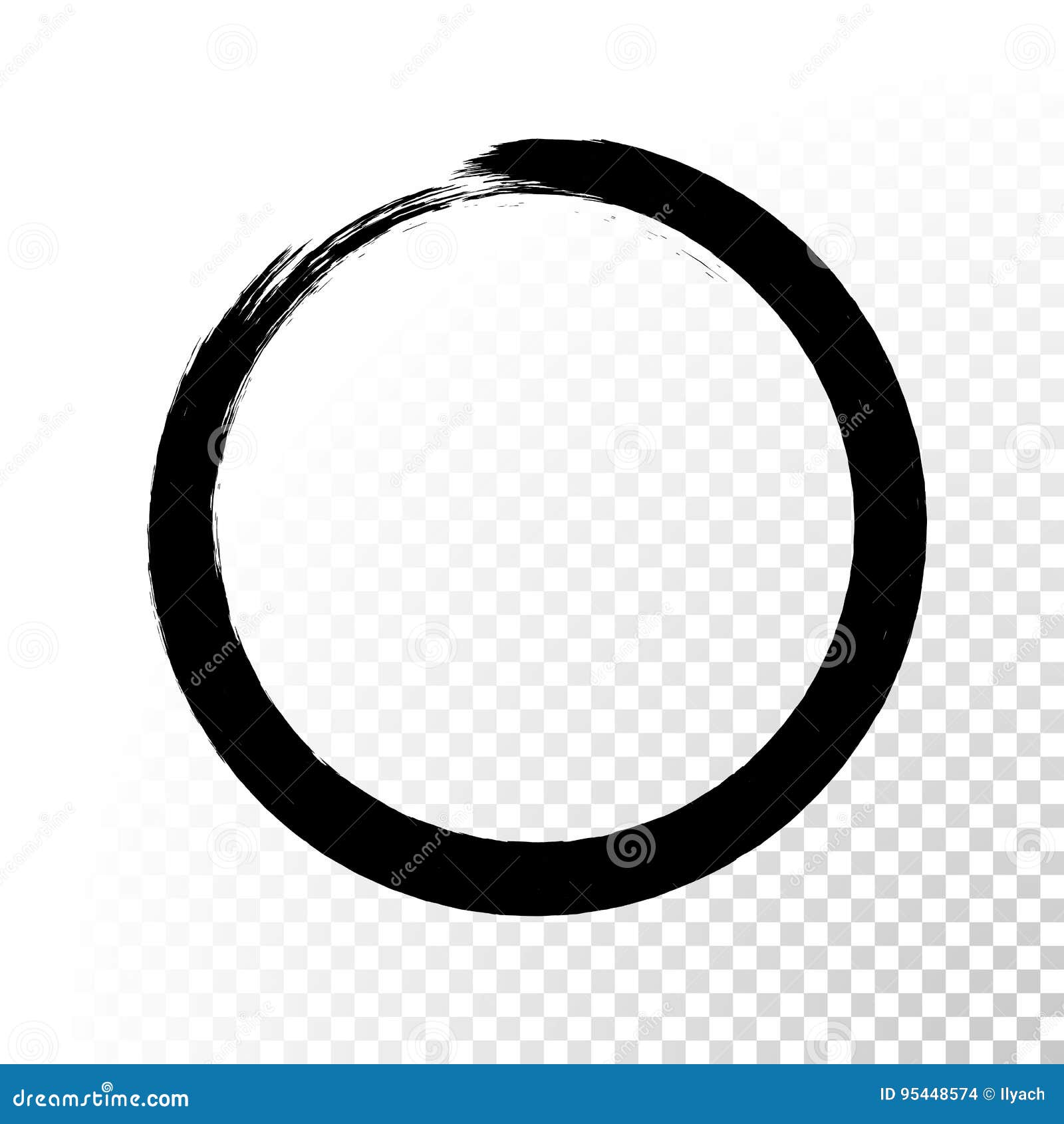 Vector Black Ink Circle Paint Stroke. Stock Vector - Illustration of ...