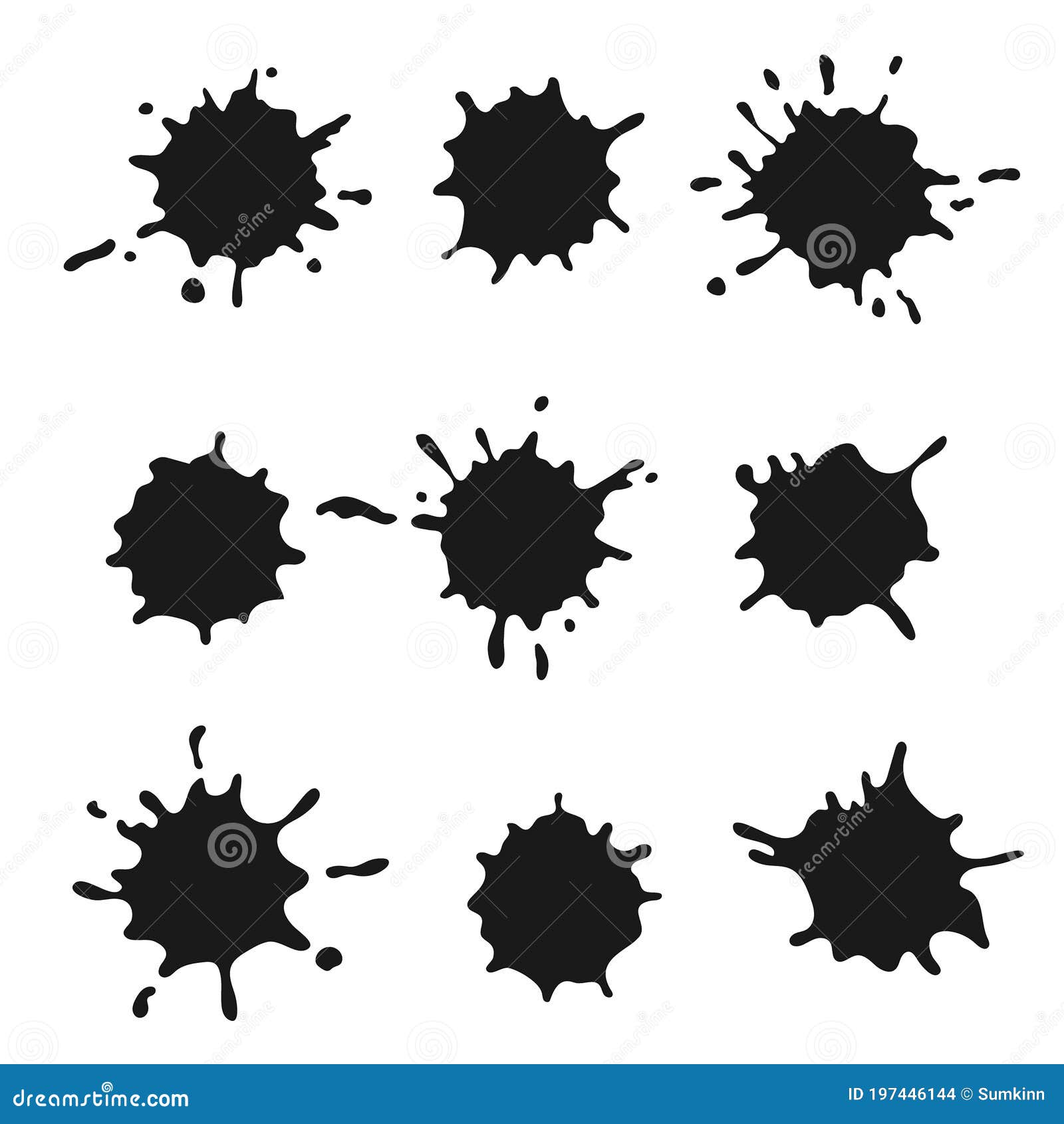 Vector black ink splash stock vector. Illustration of dirt - 197446144
