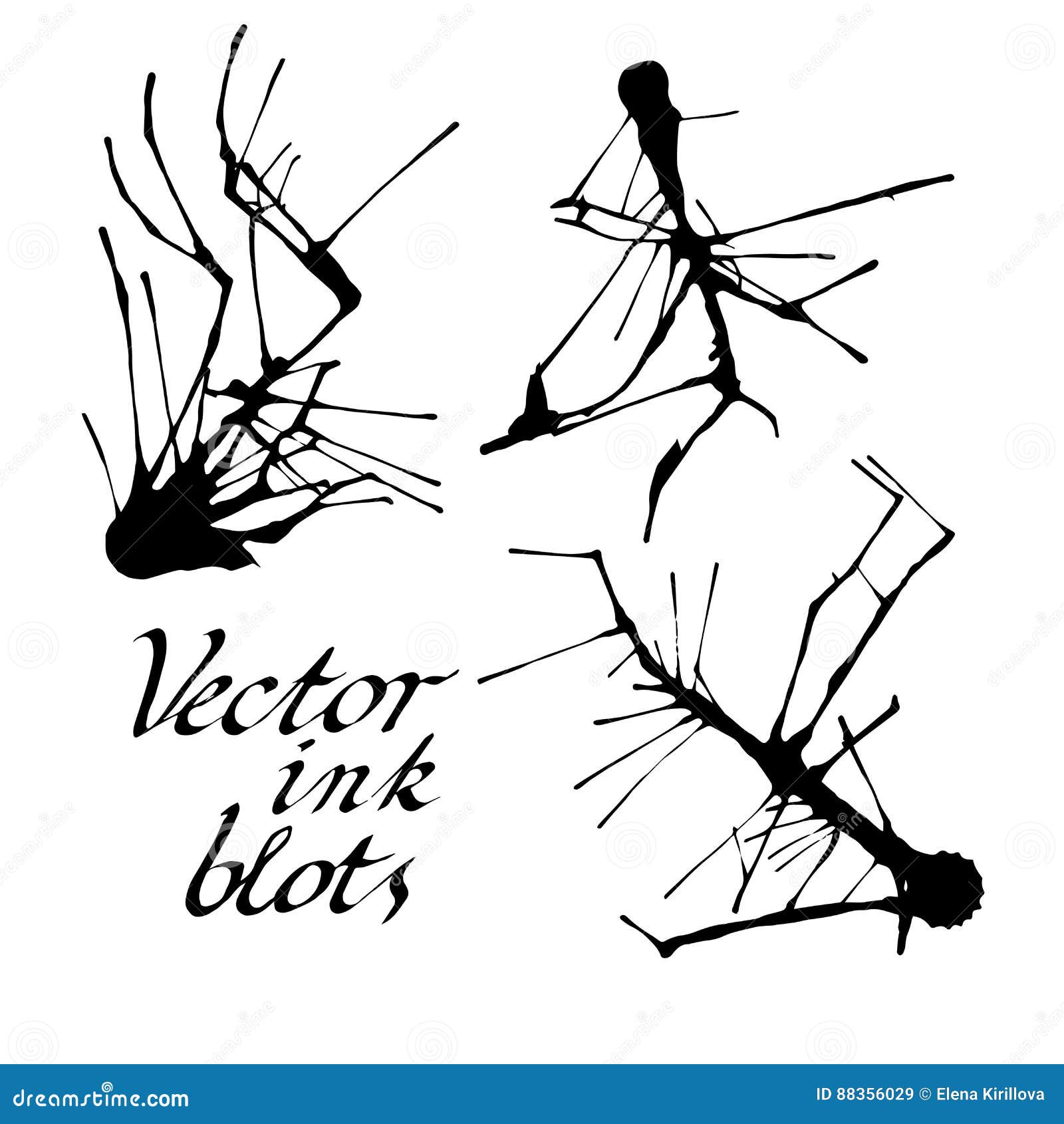 Vector Black Ink Splashes on White Background Stock Vector ...