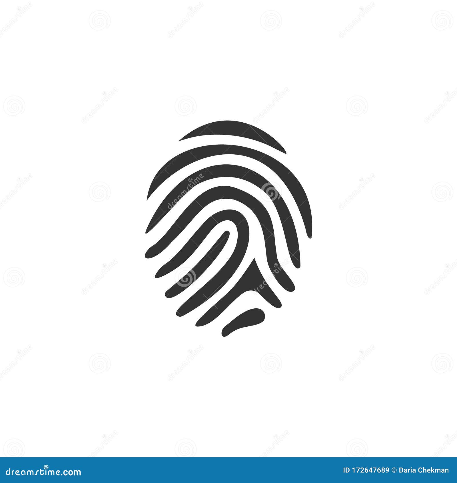 Vector Black Isolated Fingerprint on White Background Stock ...