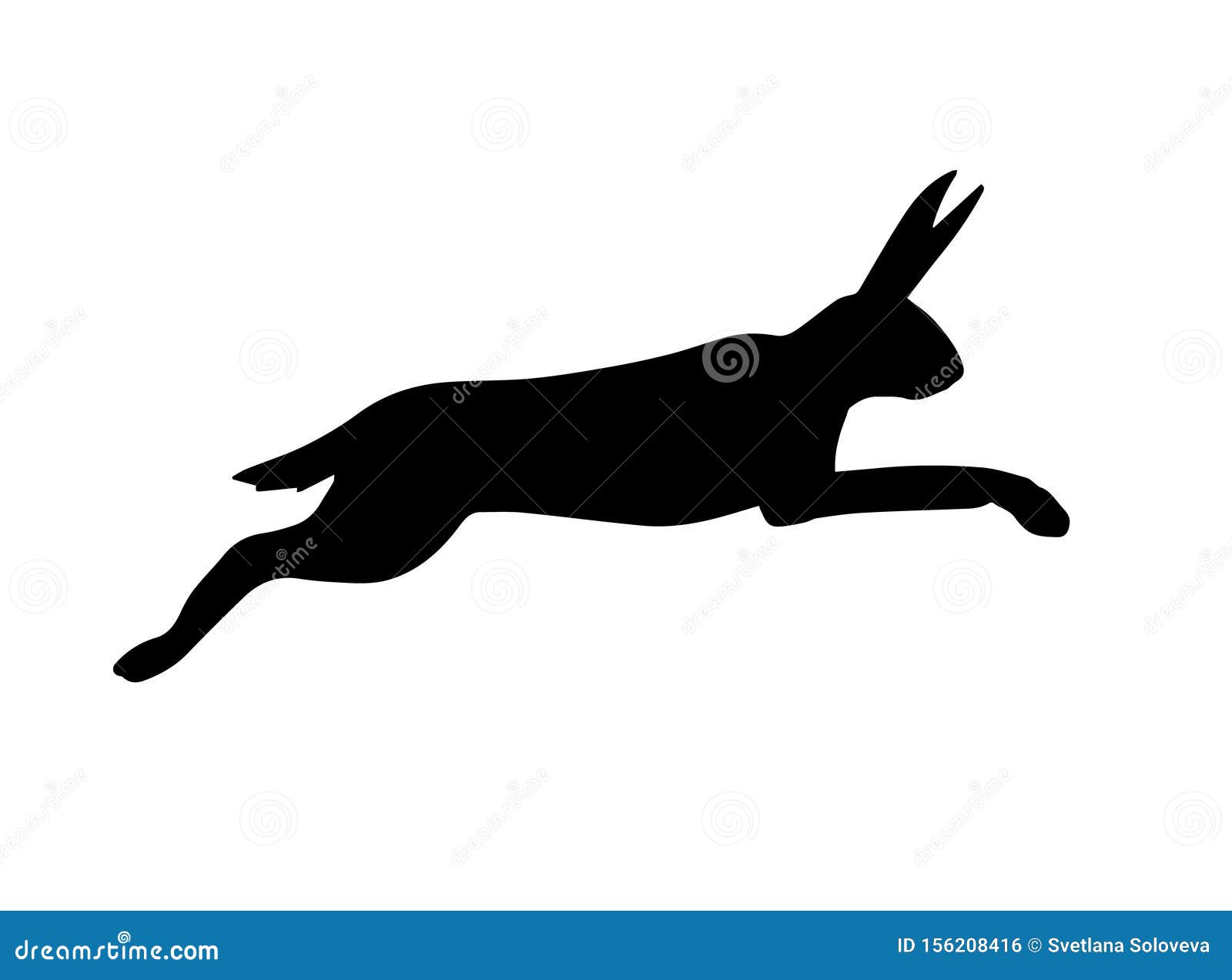 Vector Black Jumping Hare Silhouette Stock Vector - Illustration of ...