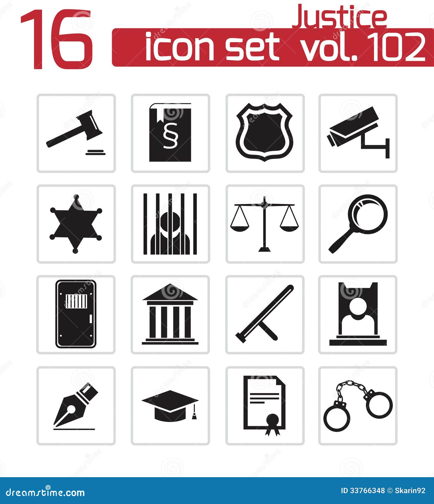Vector black justice icons stock illustration. Illustration of lawyer ...