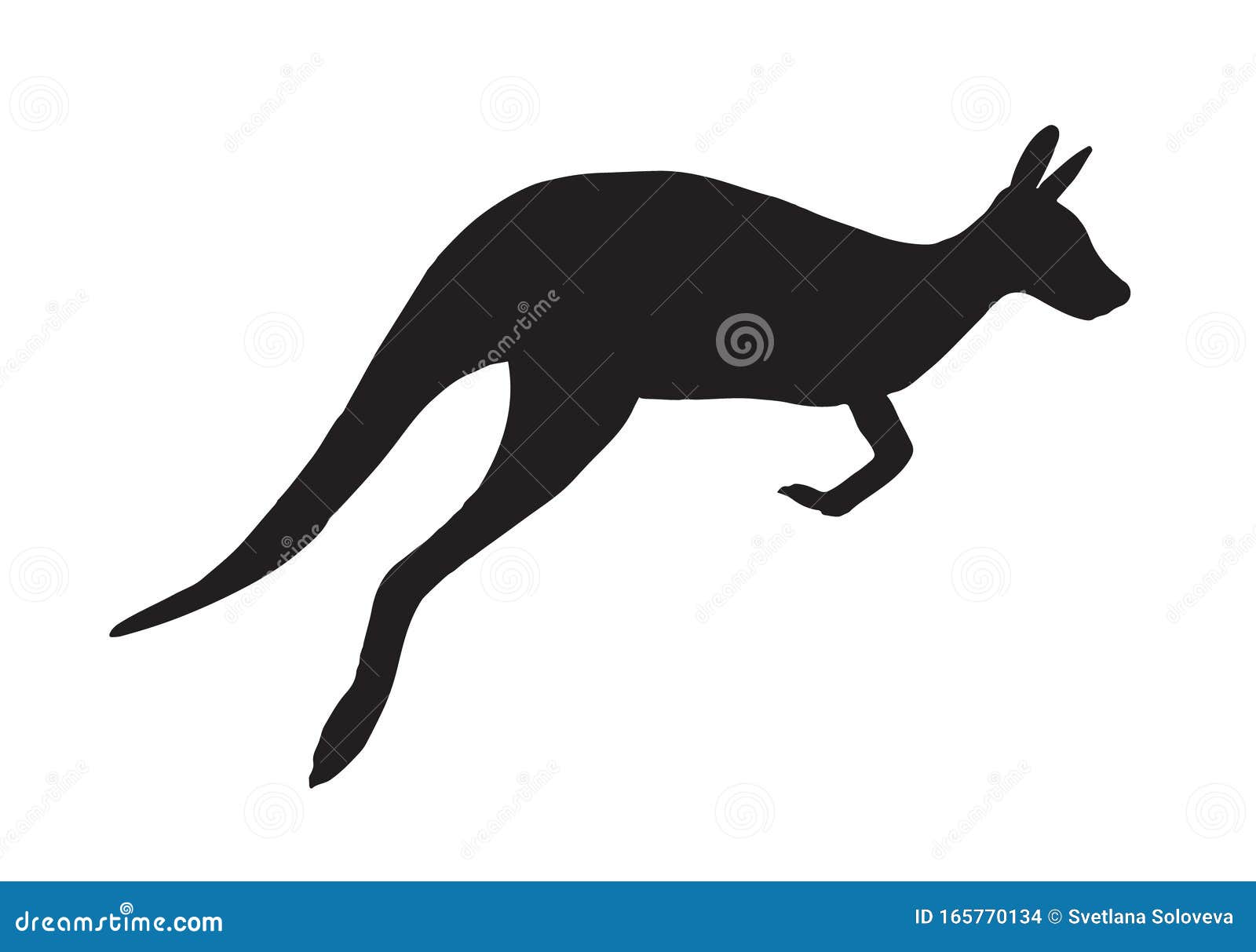 Silhouette Of A Kangaroo With Australian Designs Vector Illustration ...