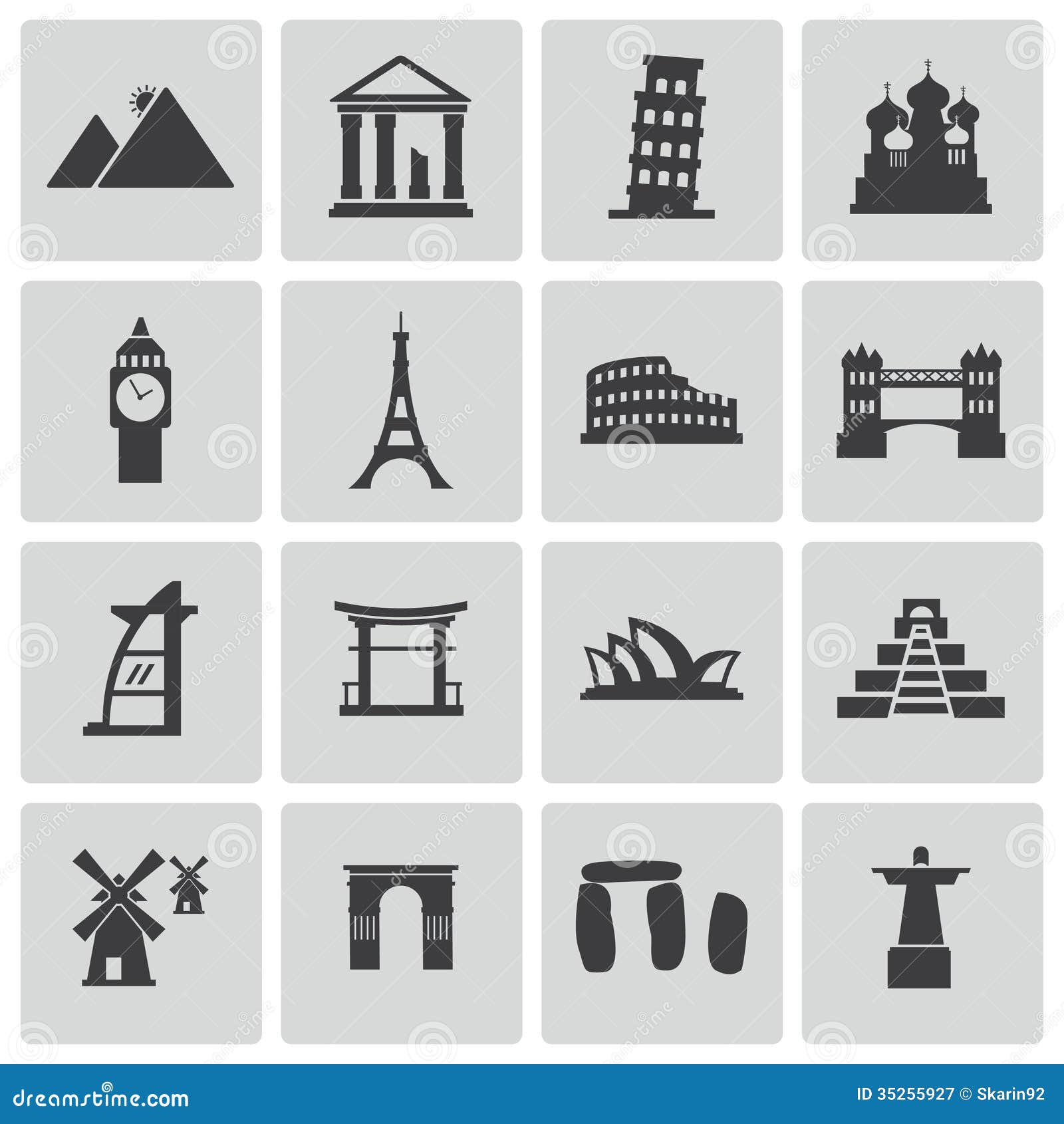 Landmark Icons Set Stock Illustrations – 18,715 Landmark Icons Set ...