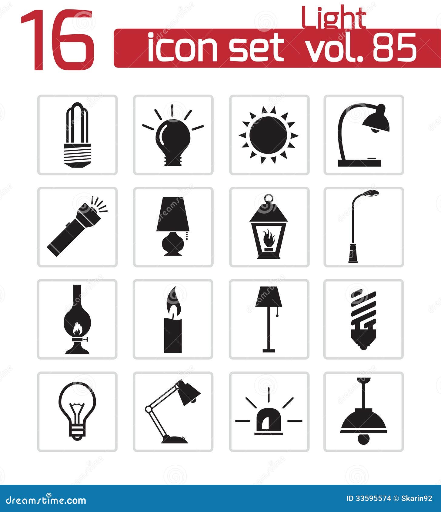 Vector black light icons stock illustration. Illustration of innovation ...