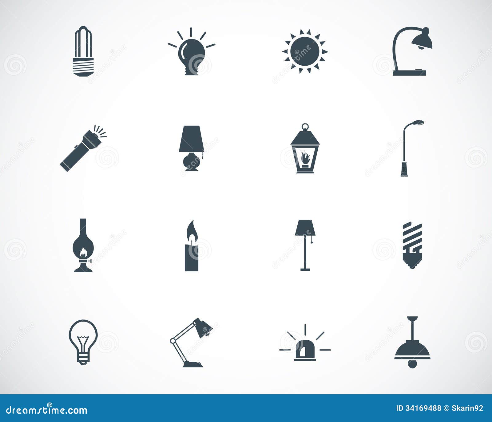 Vector black light icons stock illustration. Illustration of bulb ...