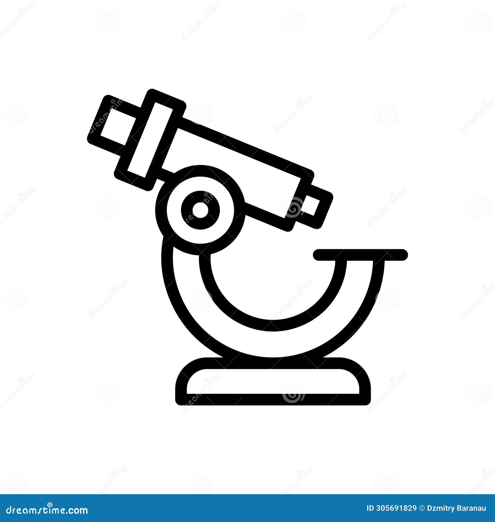 Vector Black Line Icon Laboratory Microscope Isolated on White ...