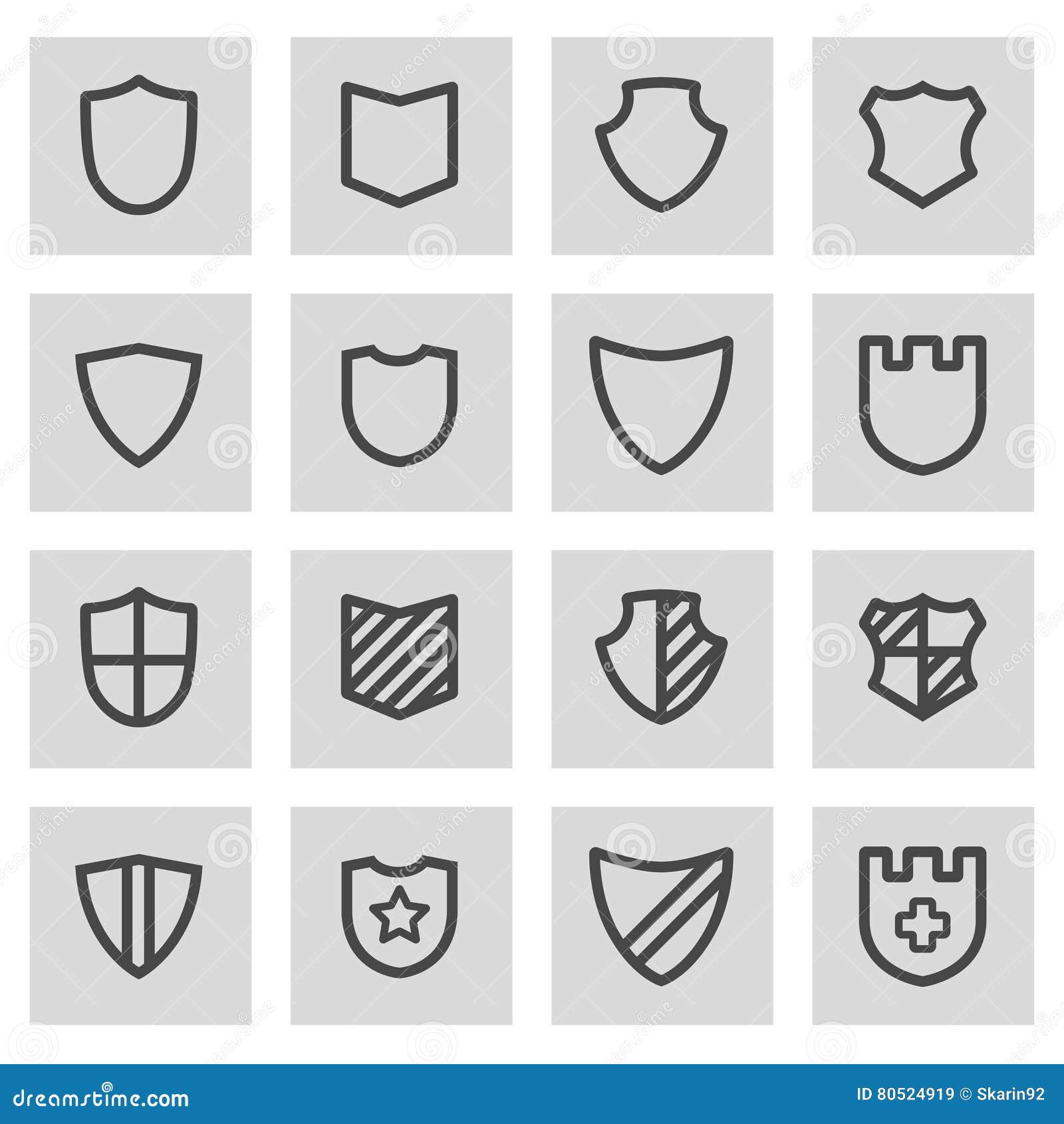 Line Shield Icon Vector Collage | CartoonDealer.com #214440903