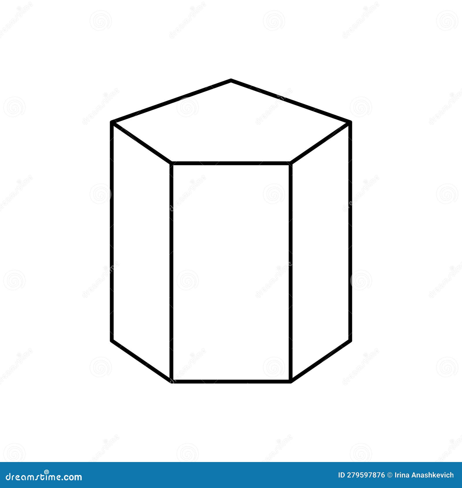 Vector Black Linear Pentagonal Prism for Game, Icon, Package Design ...