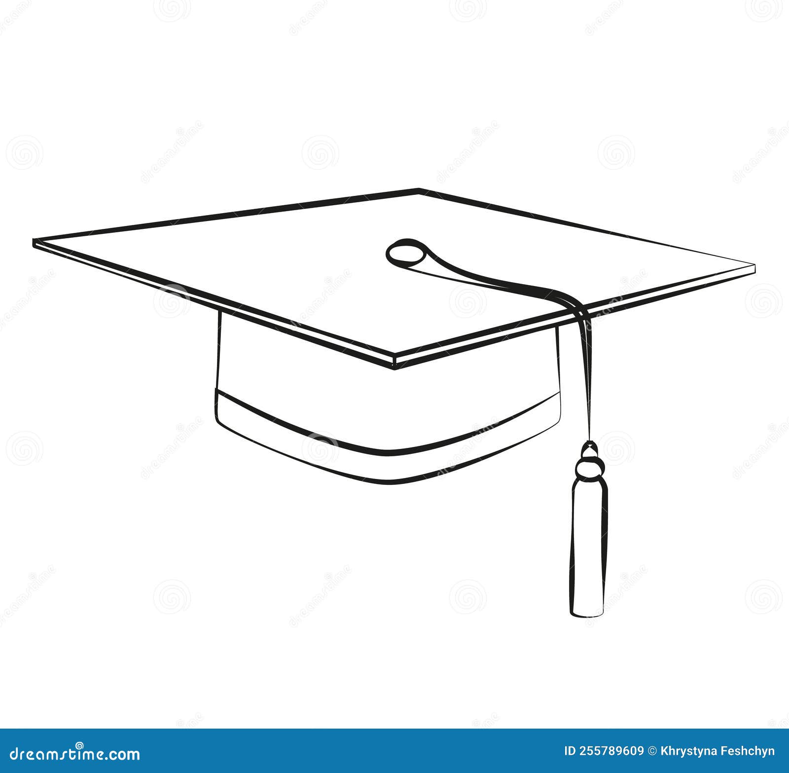 Vector Black Lines Graduation Student Hats. Sketch Education Cap Logo ...