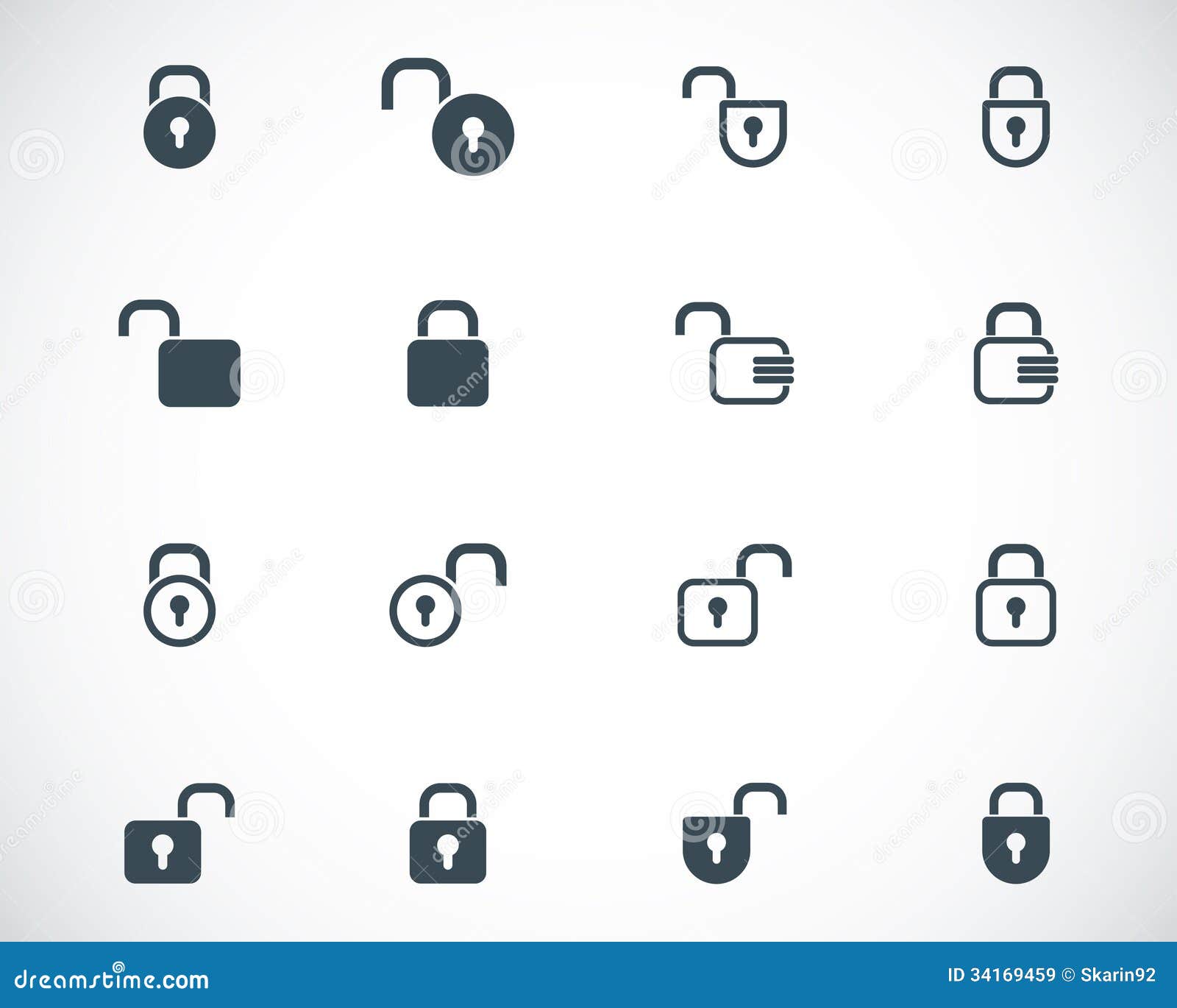 Lock Icons. Vector Signs Or Symbol, Padlock Icon Padlocks Pictogram ...