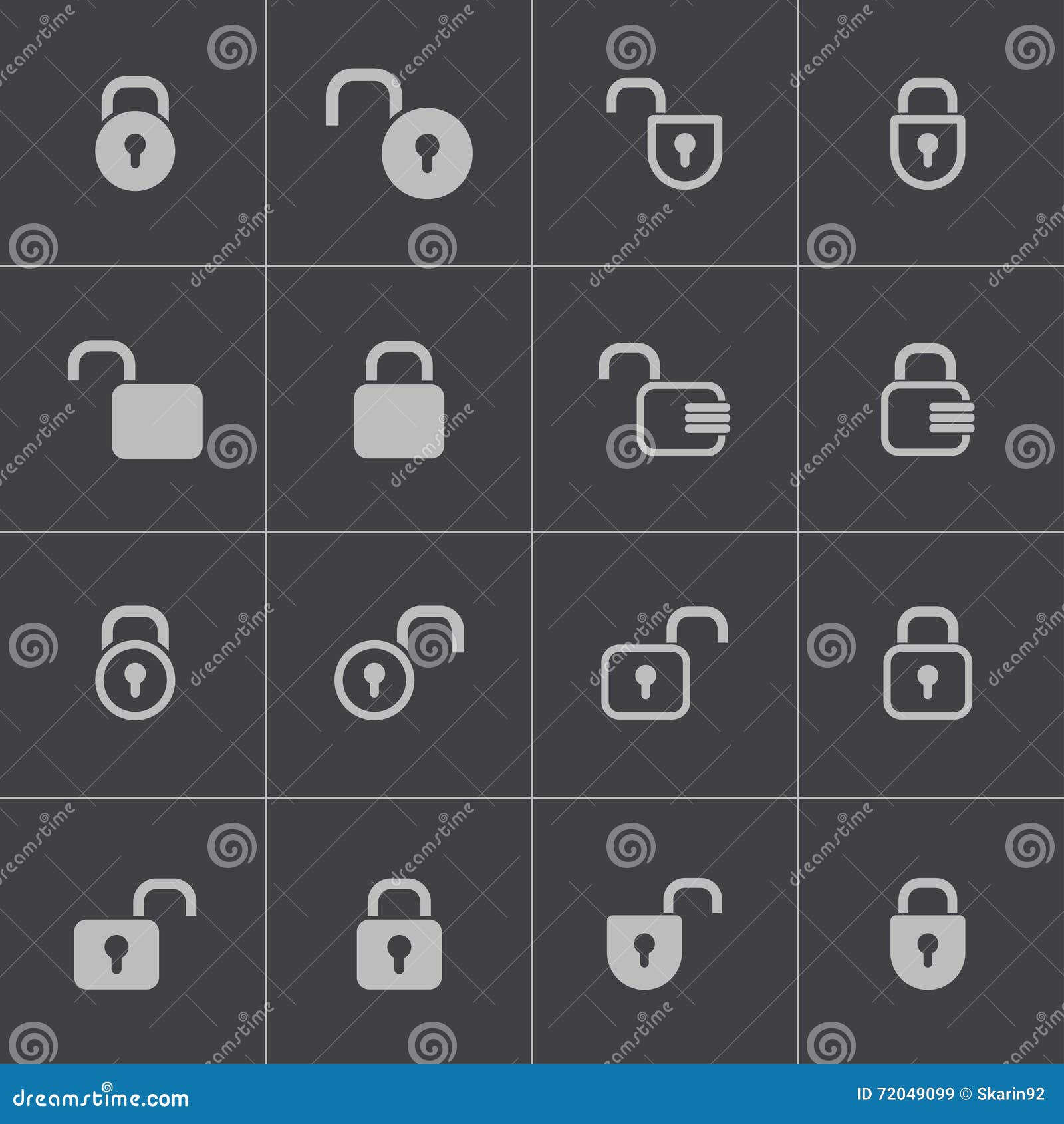 Lock Icons. Vector Signs Or Symbol, Padlock Icon Padlocks Pictogram ...